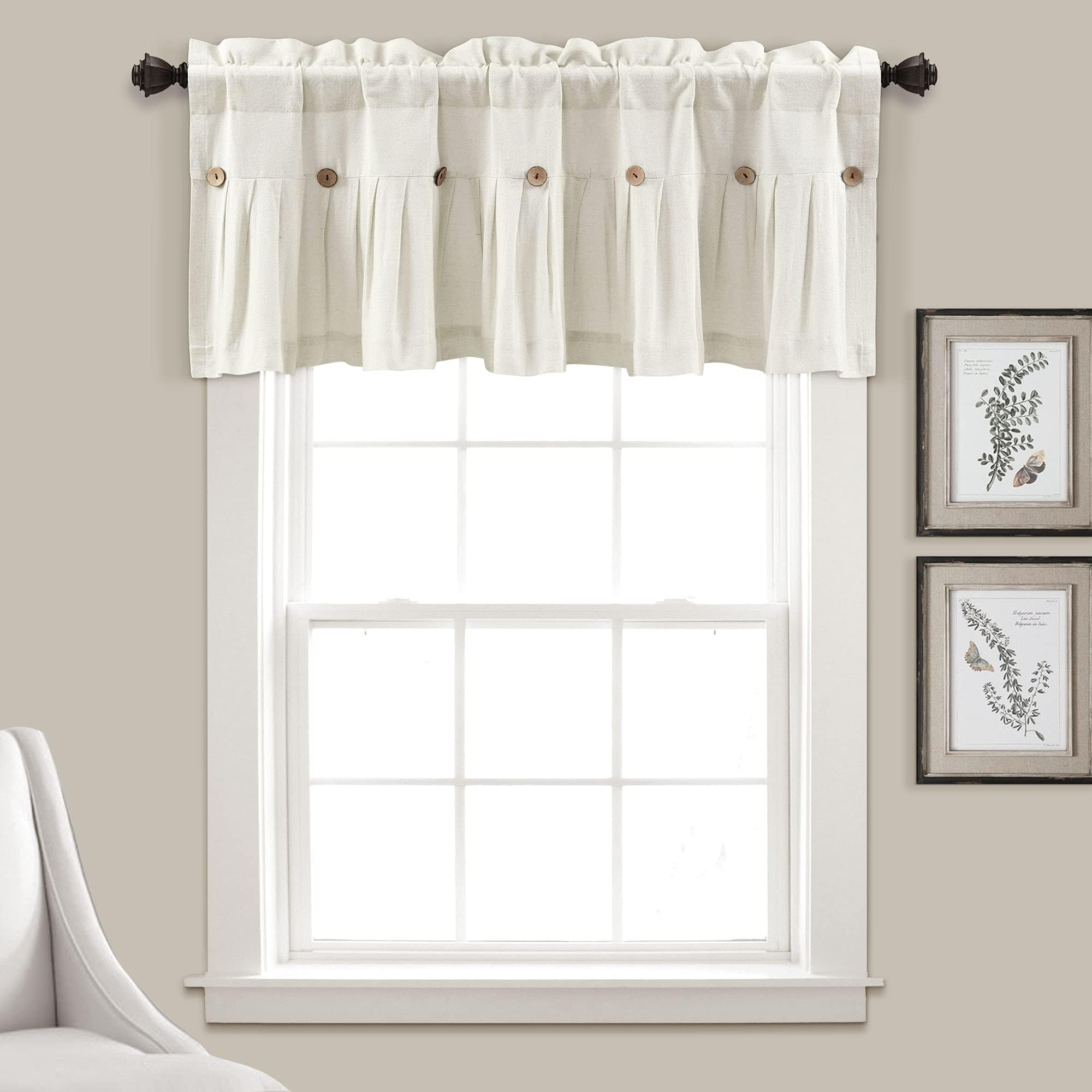 Amazon.com: DiamondHome Cascade Beige Shabby Chic Sheer Ruffled Valance ...