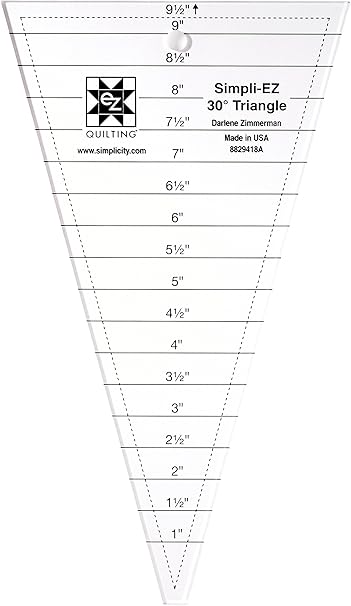 Amazon.com: EZ Quilting 30 Degree Triangle Ruler, White