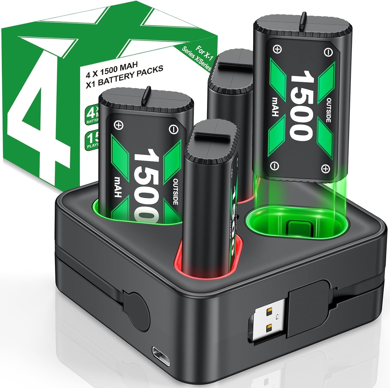 Amazon.com: DINOSTRIKE Rechargeable Battery Pack, 4x1500mAh (4x3600mWh ...