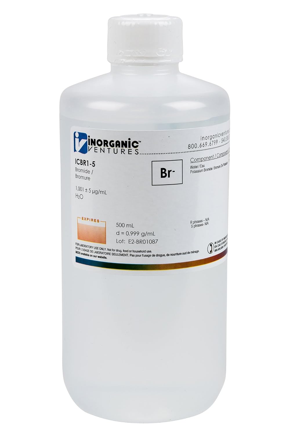Inorganic Ventures ICBR1-5 1000 ppm Bromide Standard for Ion ...