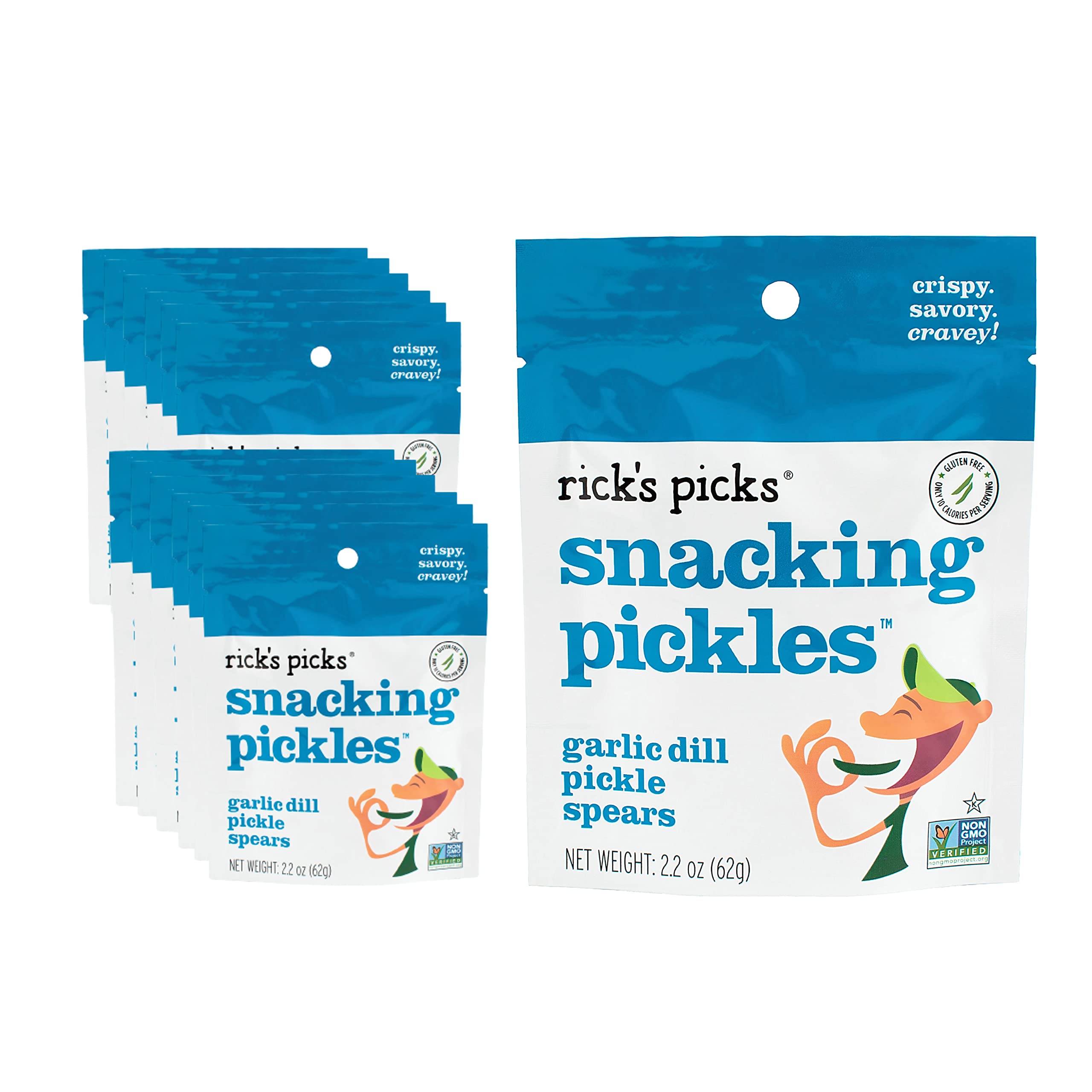 Snapklik.com : Ricks Picks Snacking Pickles, Garlic Dill; Gluten-Free ...