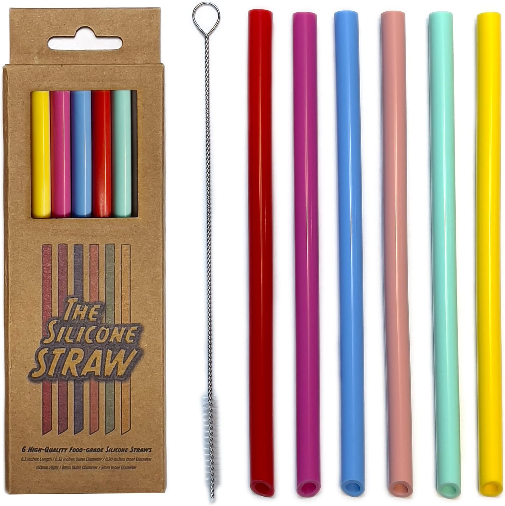 Amazon.com: Softy Straws Wide Premium Reusable Silicone Drinking Straws ...