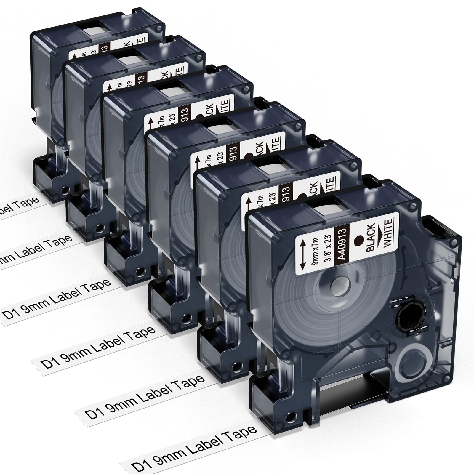 Amazon.com: 6-Pack Compatible Dymo D1 Label Tape 3/8 Inch 41913 (40913 ...