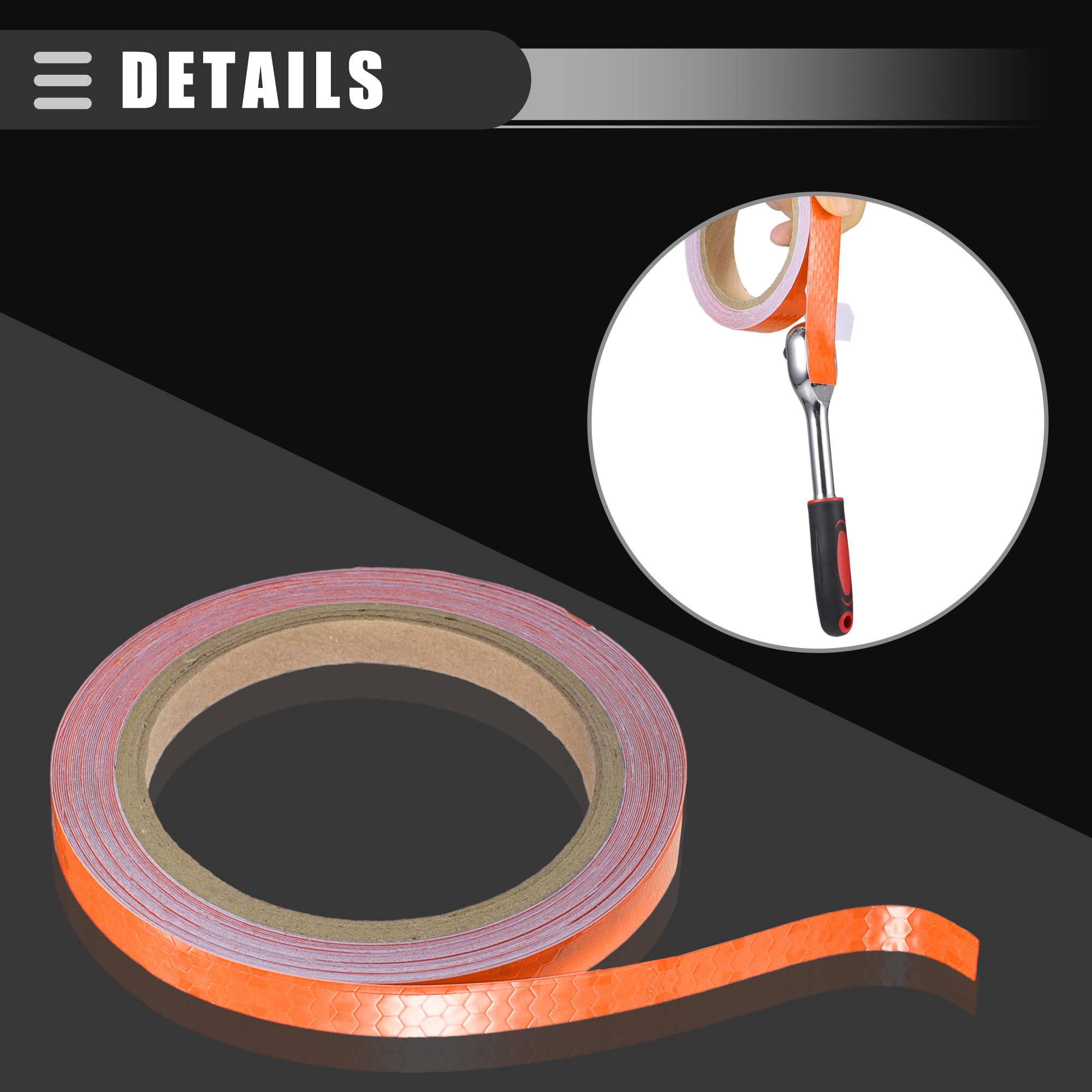 Motorcycle Reflective Motoforti Reflective Tape - 1cm X 8m Orange PVC ...
