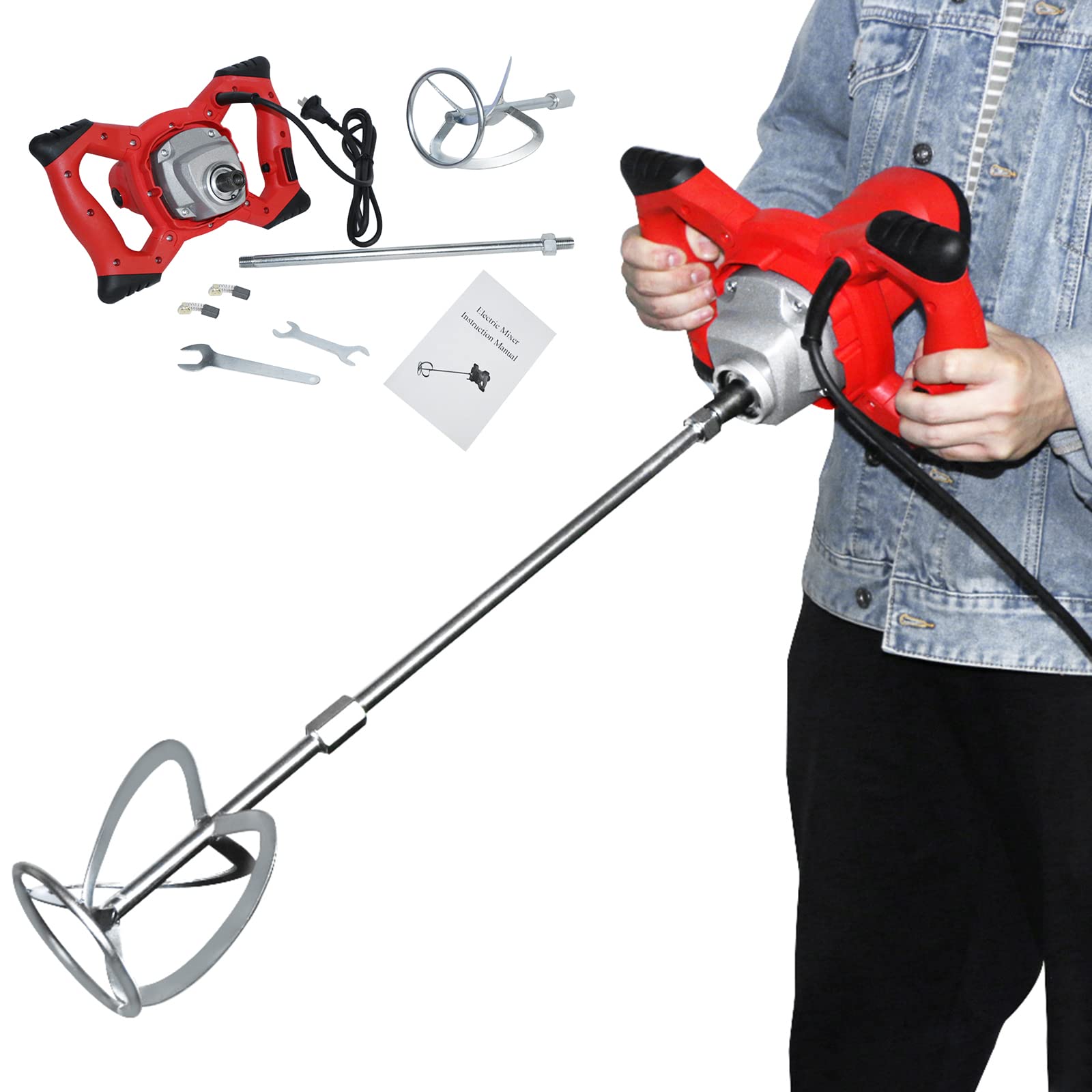 Buy Fonhunt Electric Handheld Cement Mixer 110V 2100W Portable Electric ...