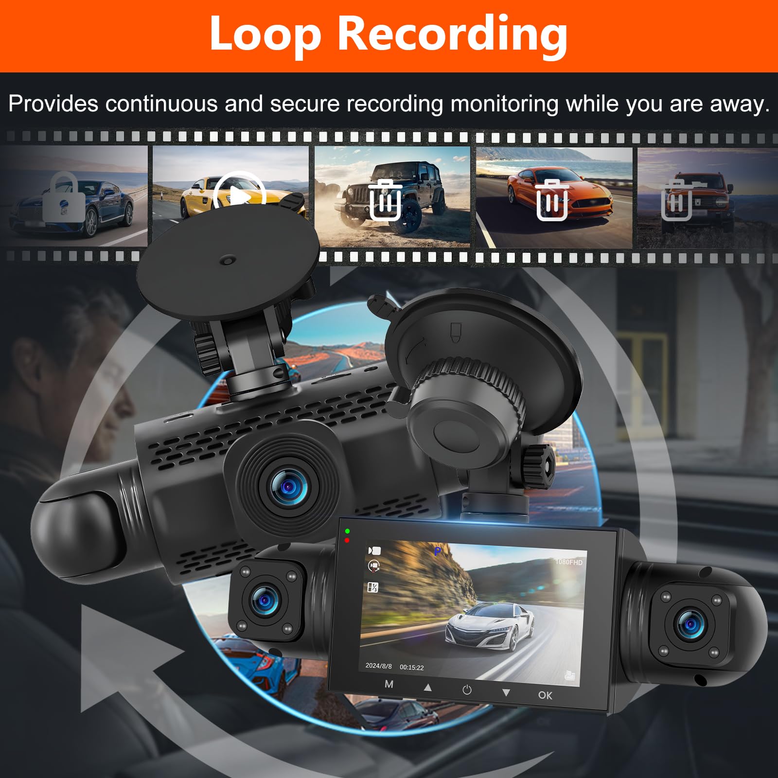 Mirror Dash Cam Podofo With Rear View Camera With Carplay Android Car ...