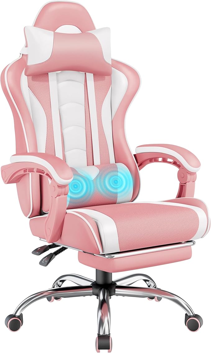 Amazon.com: Yaheetech Gaming Chair, Video Game Chair with Massage ...