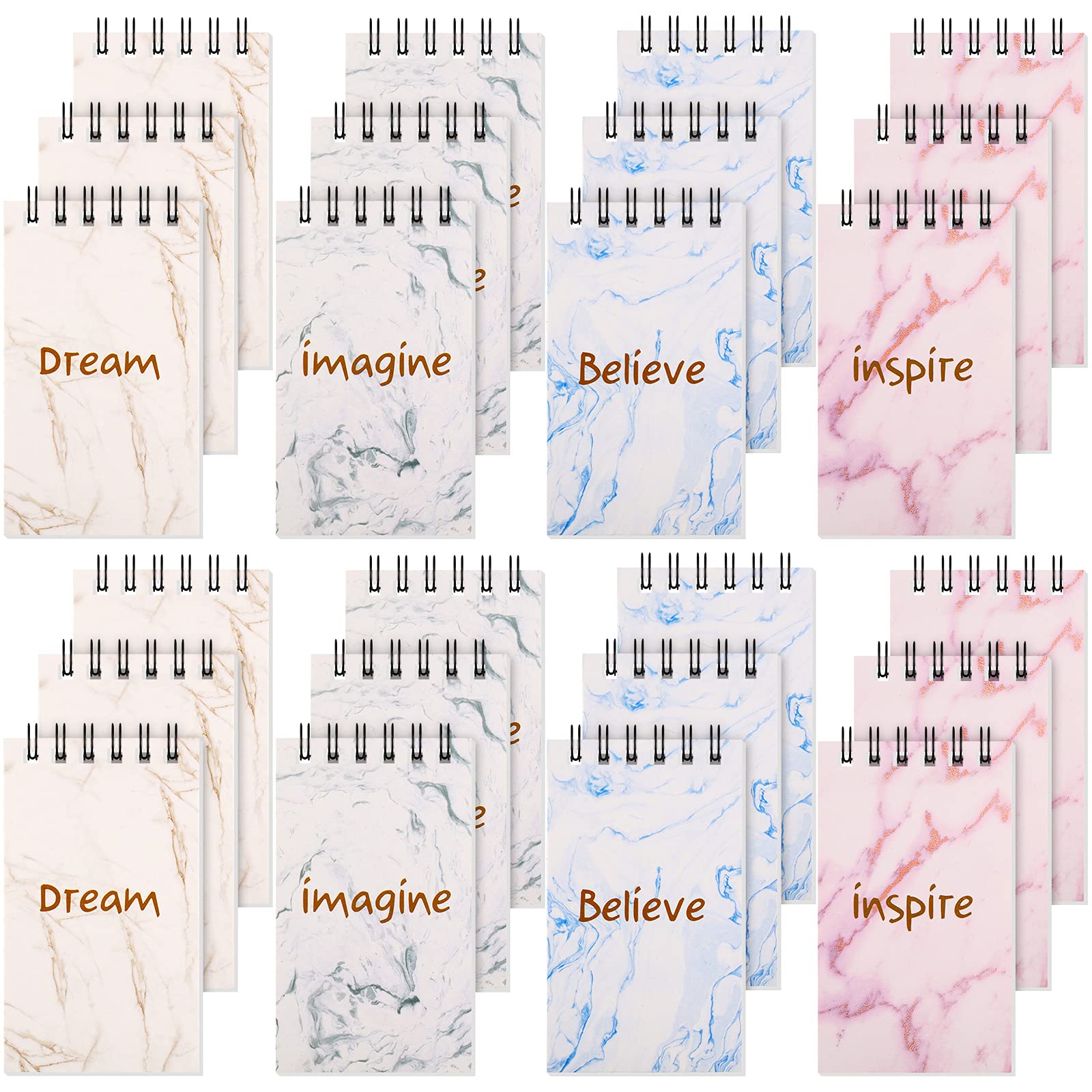 Amazon.com : 24 Pieces Inspirational Notepads Marble Mini Motivational ...