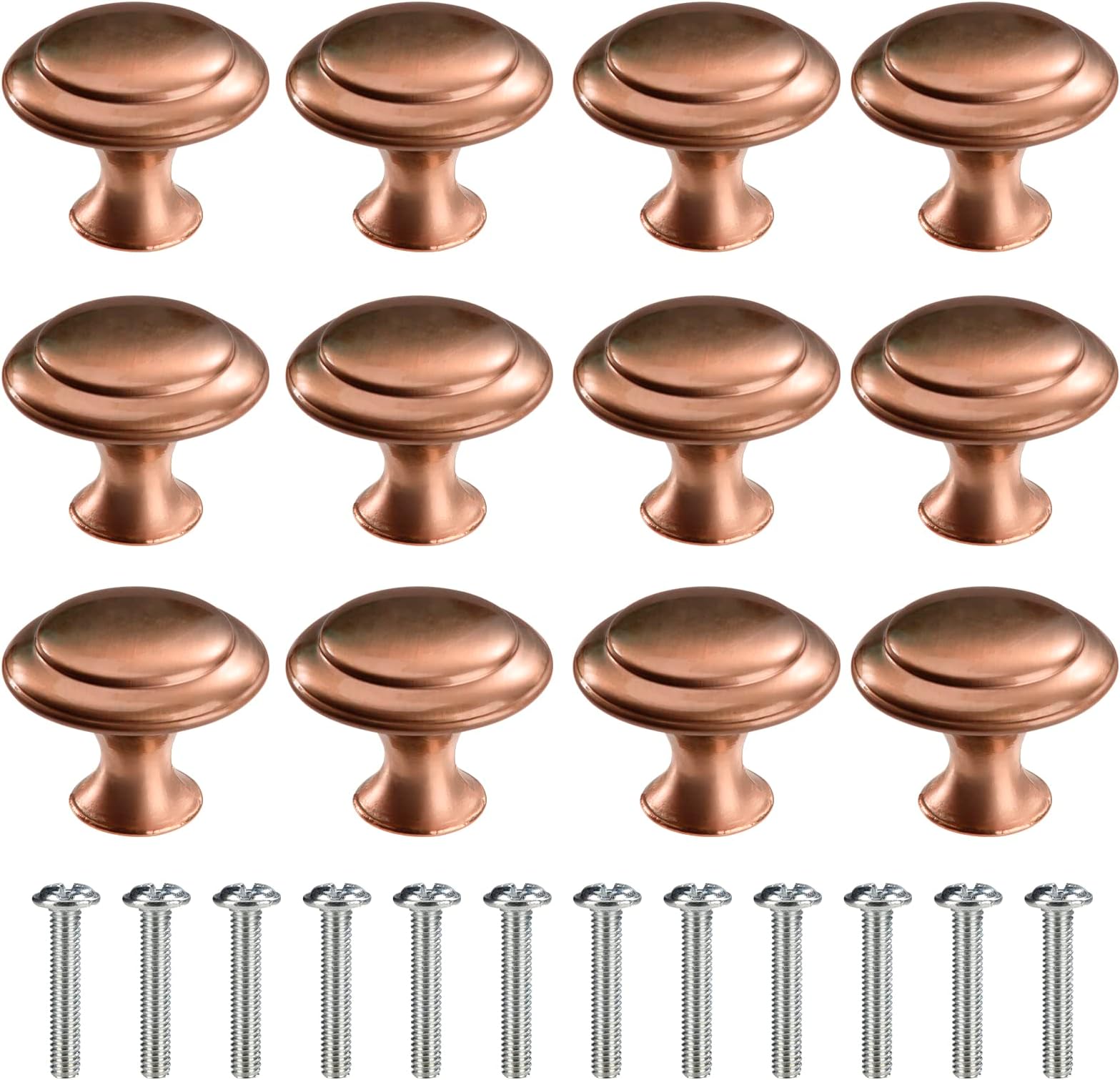 Copper Door Handles on Round Rose with Polished Copper Finish : Amazon ...