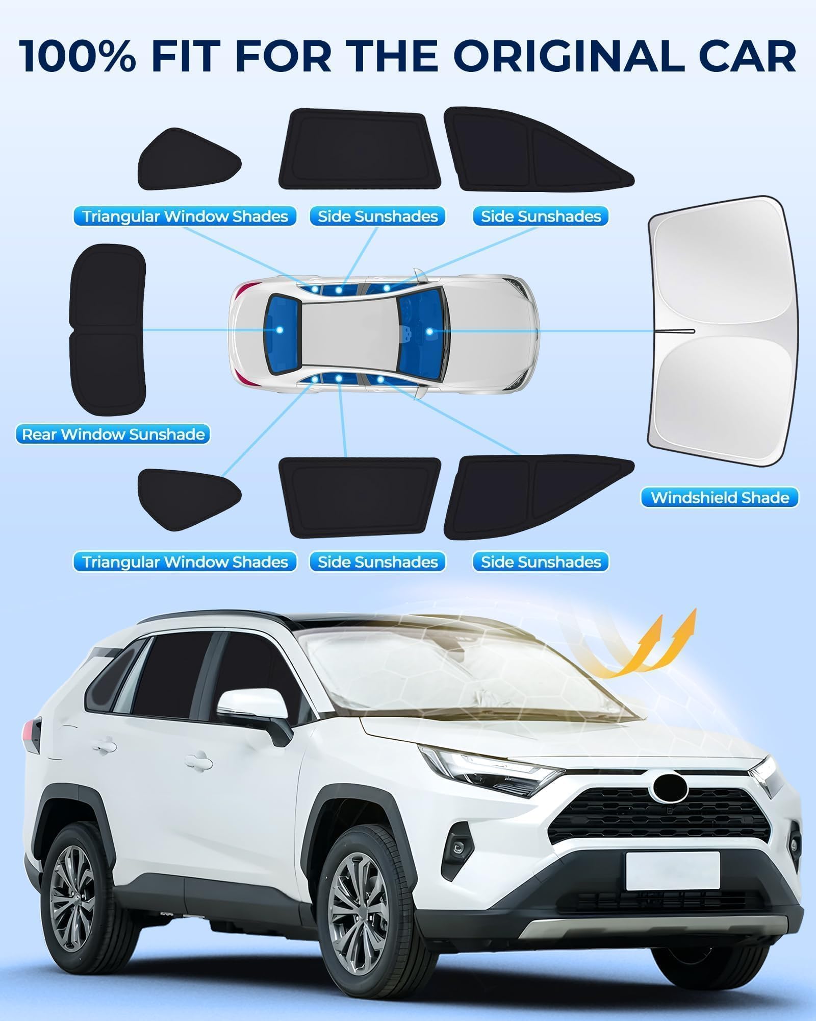 Custom Sun Shades For RAV4 ZATOTOO Car Window Shades Toyota RAV4 2019 ...