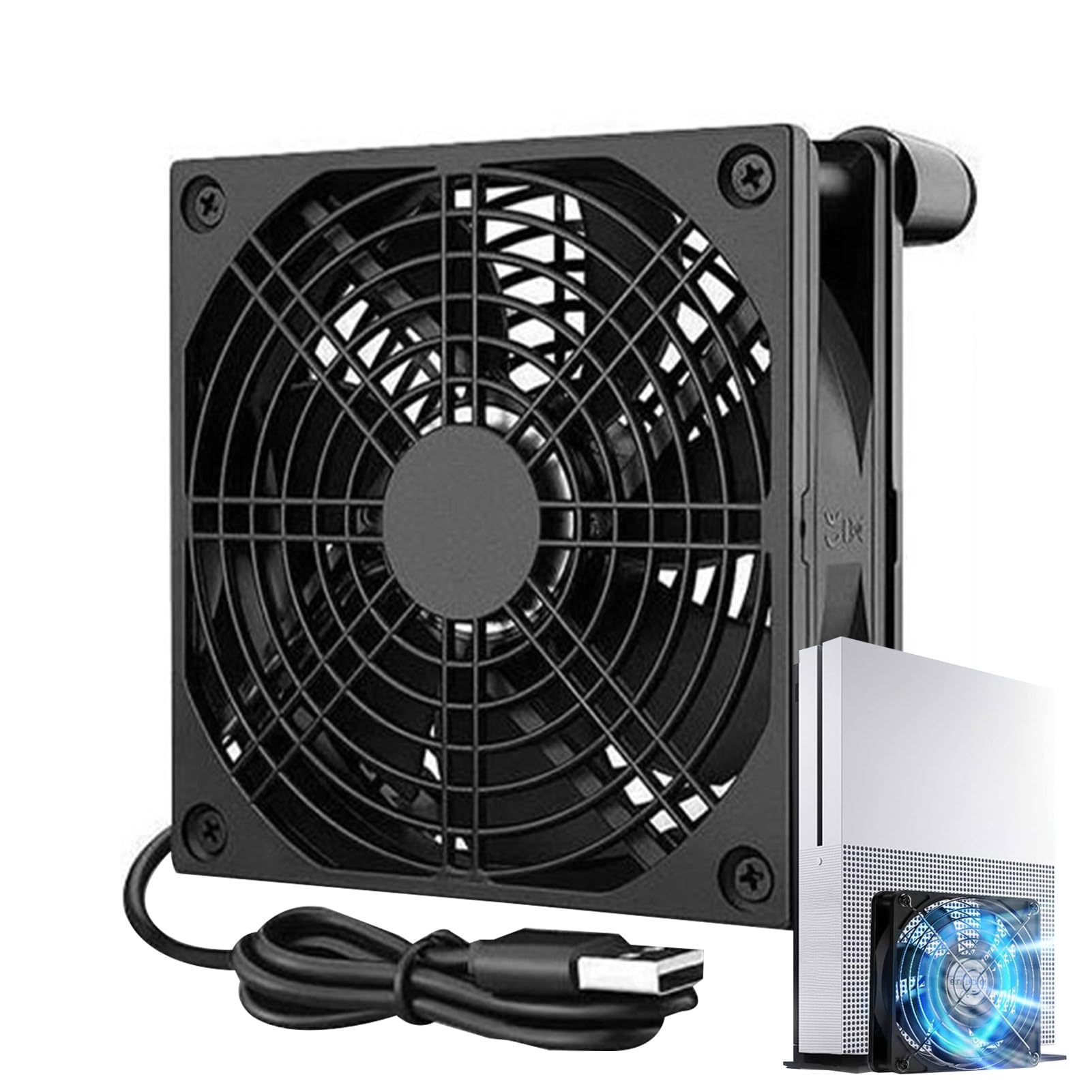 Box Fan Pc MEGAttA Computer Fan With AC Plug,Dual 120x25mm Fan With