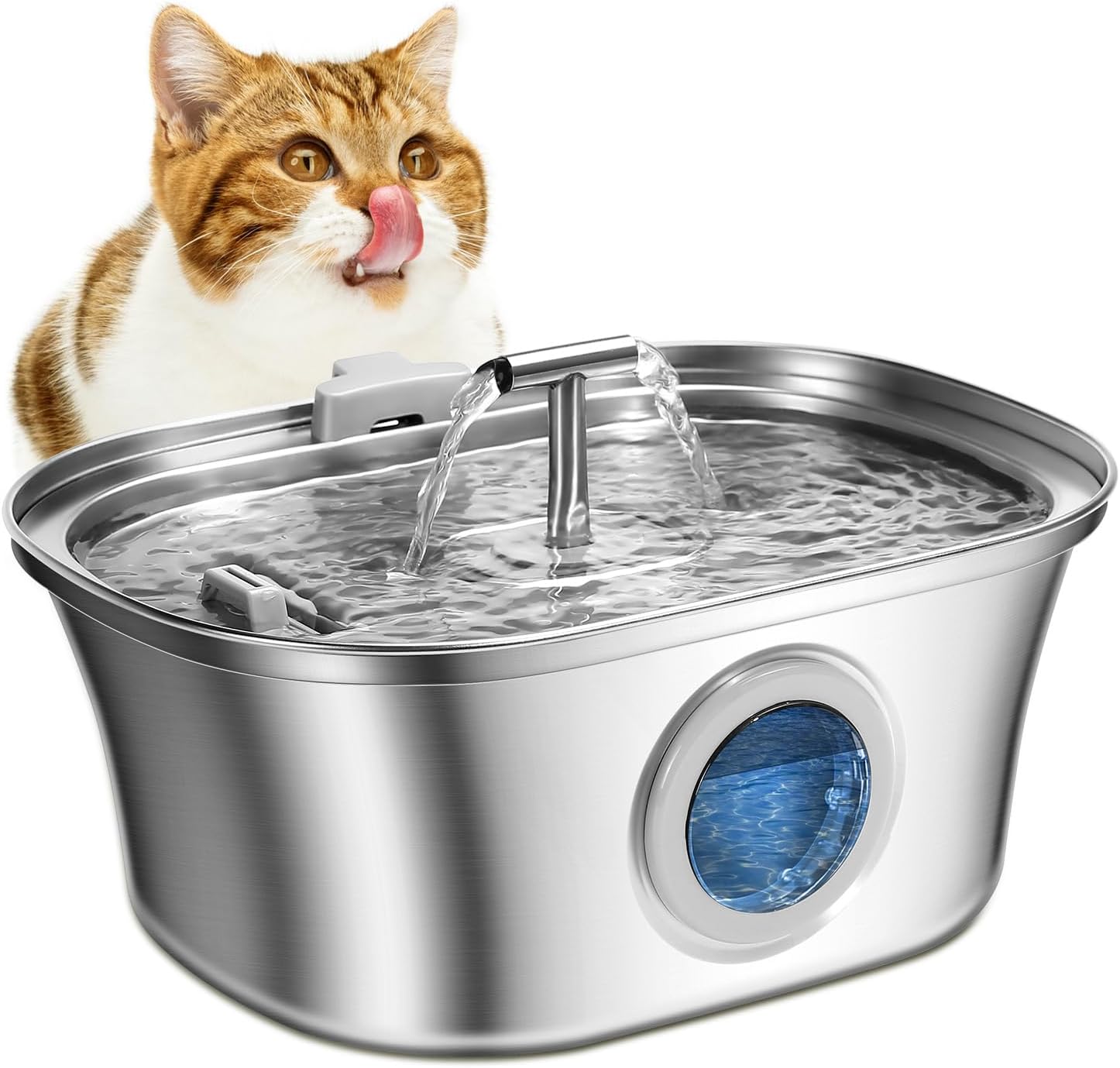Cat Water Fountain,3.2L/108oz Stainless Steel Pet Water Fountain,Dog ...