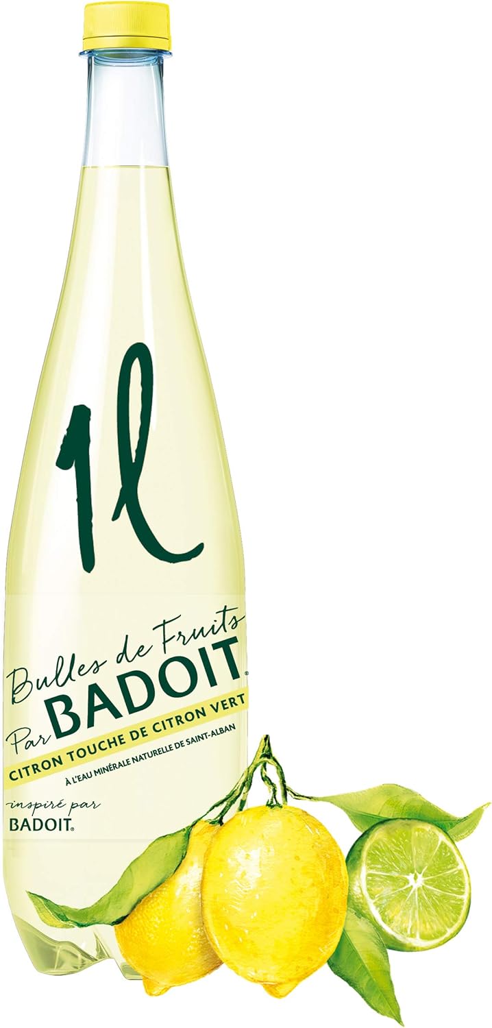 Badoit Bulles de Fruits Eaux Aromatisées Citron/Citron Vert 1L : Amazon ...