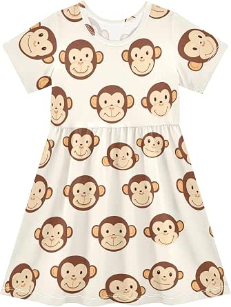 Amazon.com: Gbjiemia Dresses for Girls Cute Monkey Summer Dress with ...