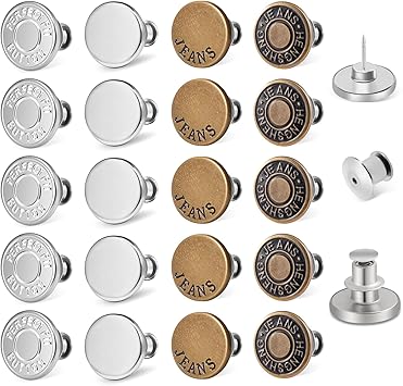 Amazon.com: Ceryvop 20 Set Buttons Pin for Loose Jeans, Adjustable Jean ...