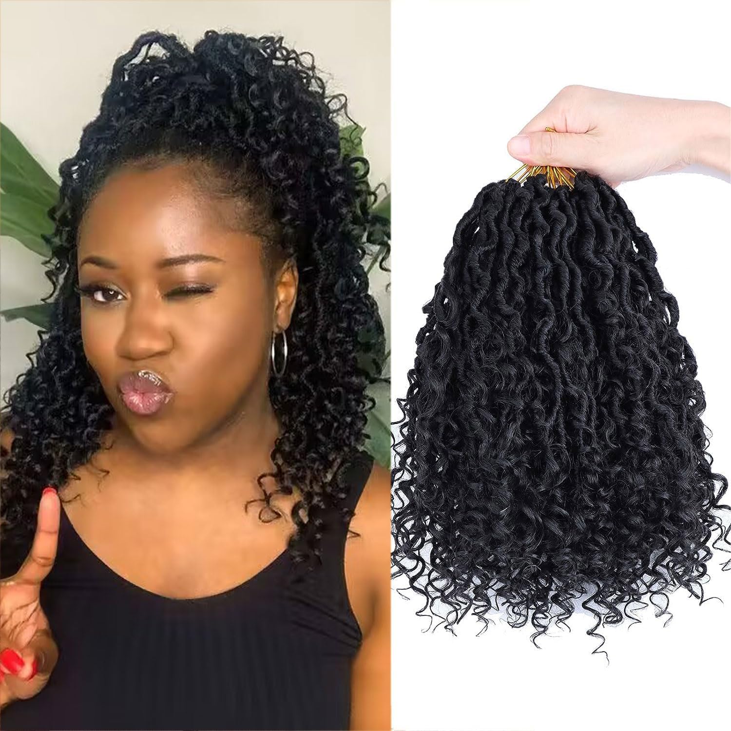 Amazon.com : LMZIM 10 inch Goddess Locs Crochet Hair 8 Packs Short Faux ...