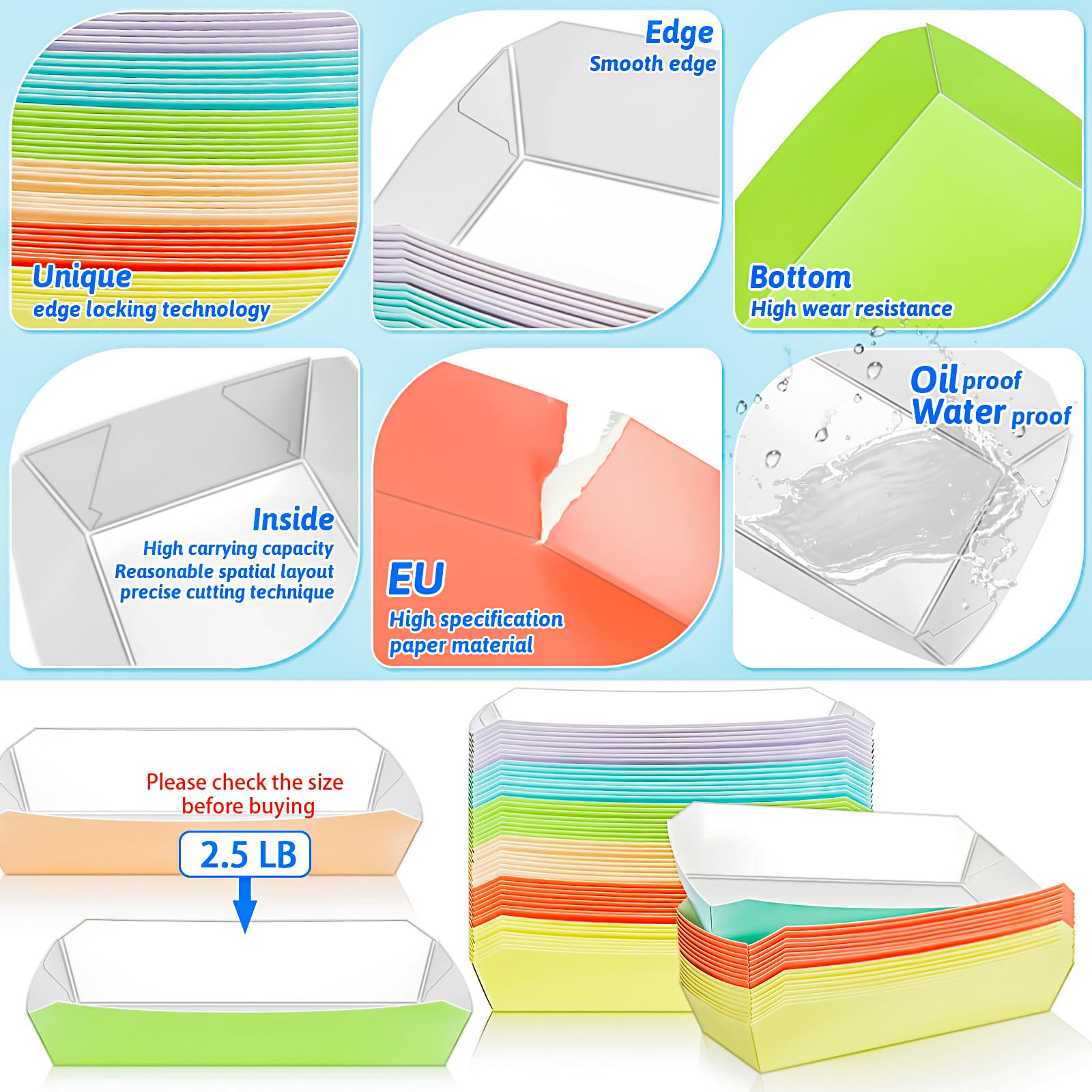 Snapklik.com : MotBach 7inch 2.5Lb Paper Food Boat Trays Disposable ...
