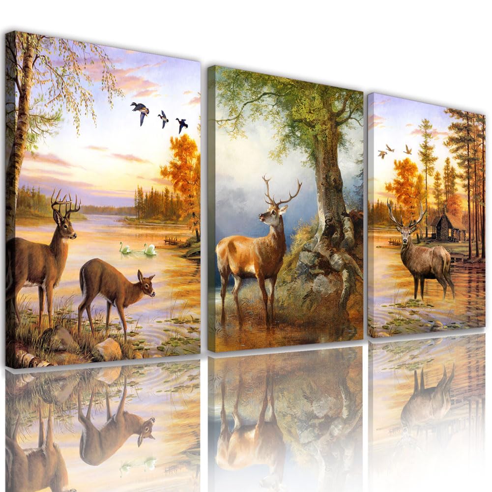 Amazon.com: Deer Picture Nature Wildlife Wall Art Hunting Decor Wild ...