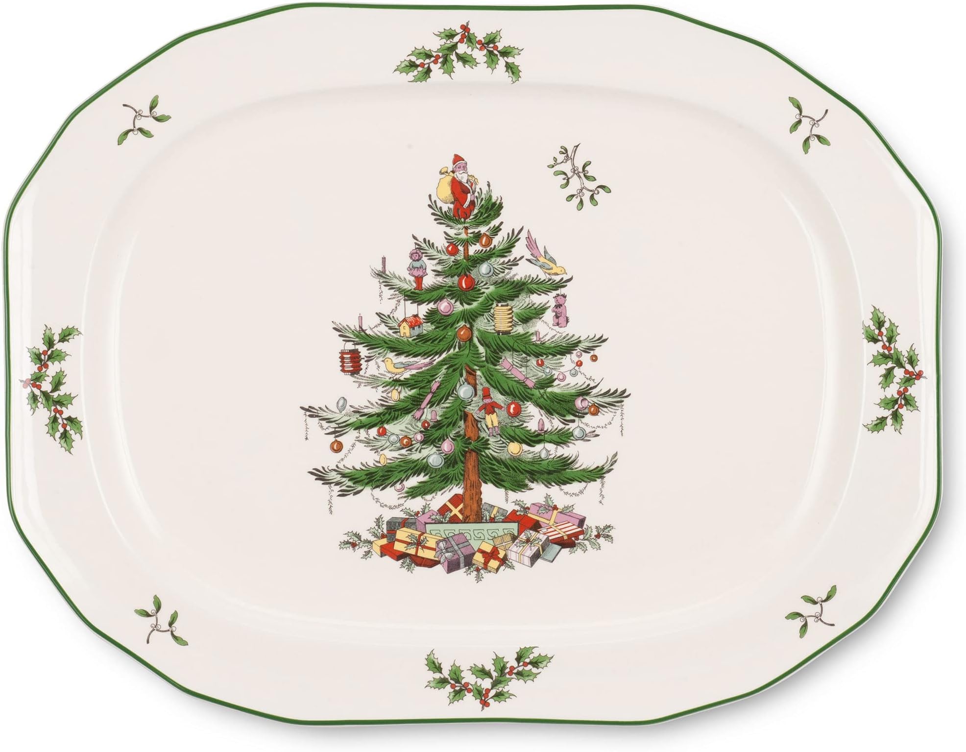 Amazon.com: Portmeirion Christmas Tree 2 Piece Serving Platter with ...