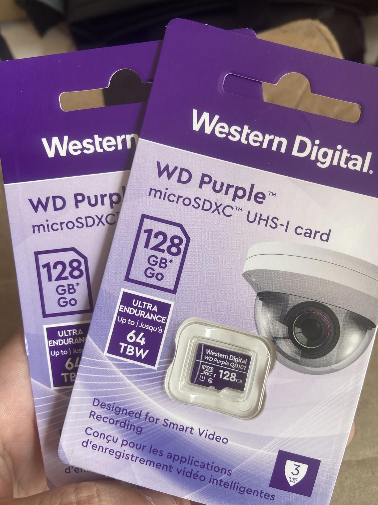 Cartão de Memória Com 3 anos de Garantia Micro SD 128GB WD Purple ...