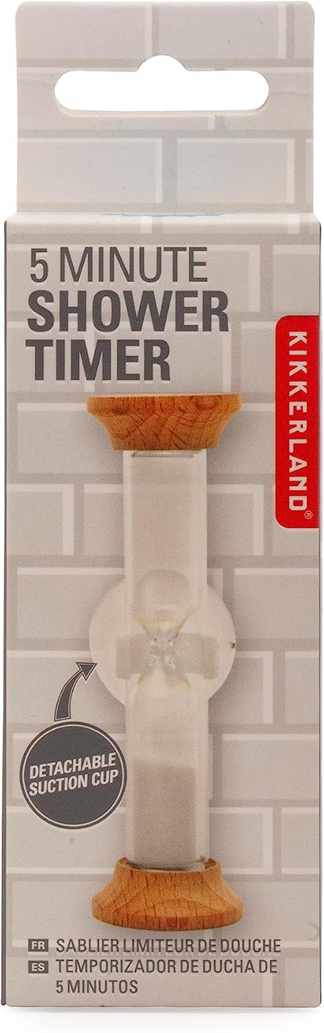 Kikkerland 5 Minute Shower Sand Timer Hourglass with Suction Cup for ...
