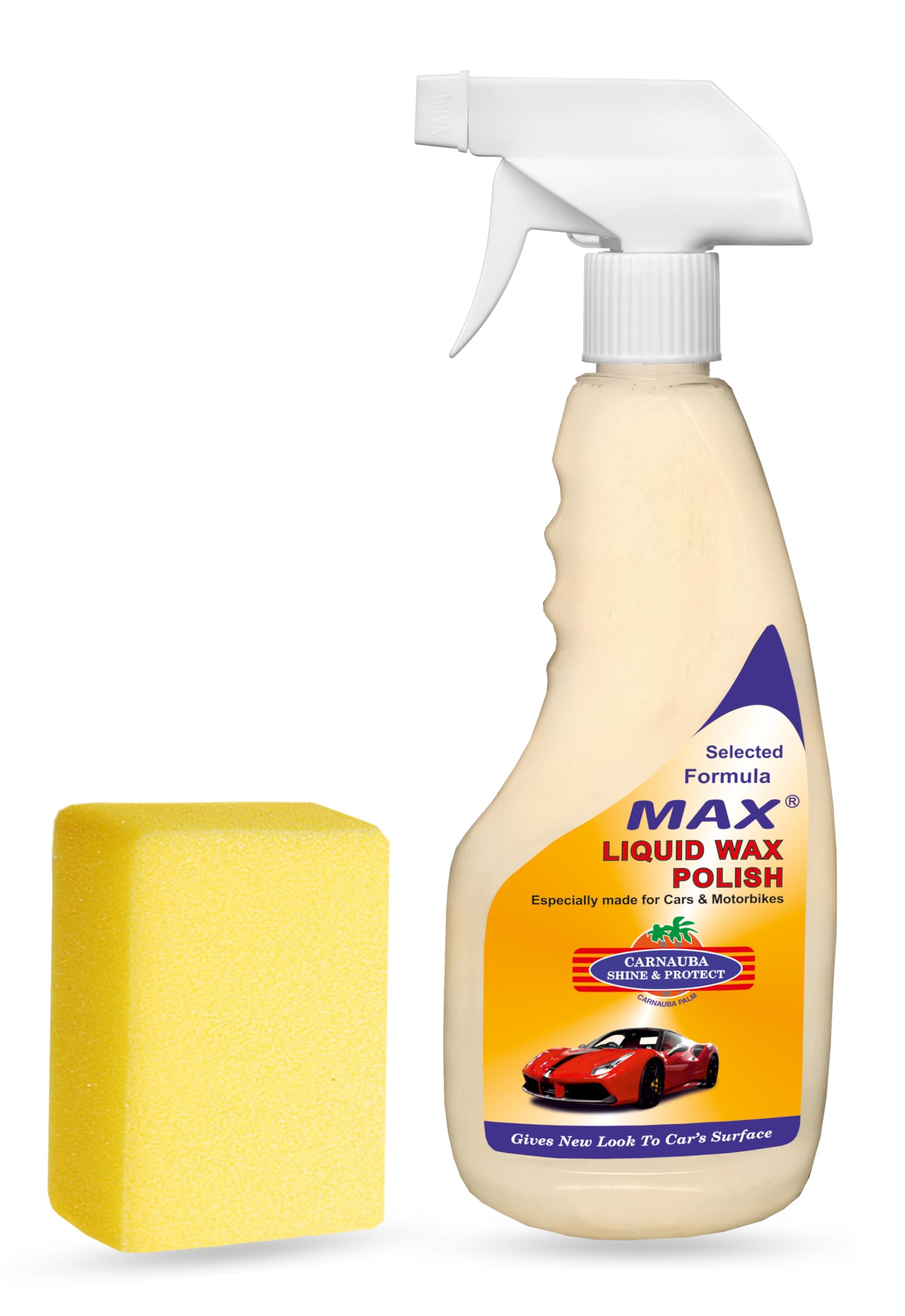 MAX Liquid Wax Polish 500 ml for Instant High Gloss, Smoothness, UV ...