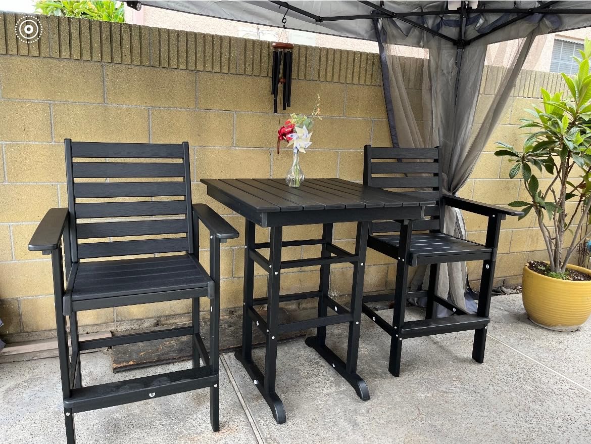$50/mo - Finance Homenjoy Square Outdoor Bar Table, 37.2'' High Top Pub ...