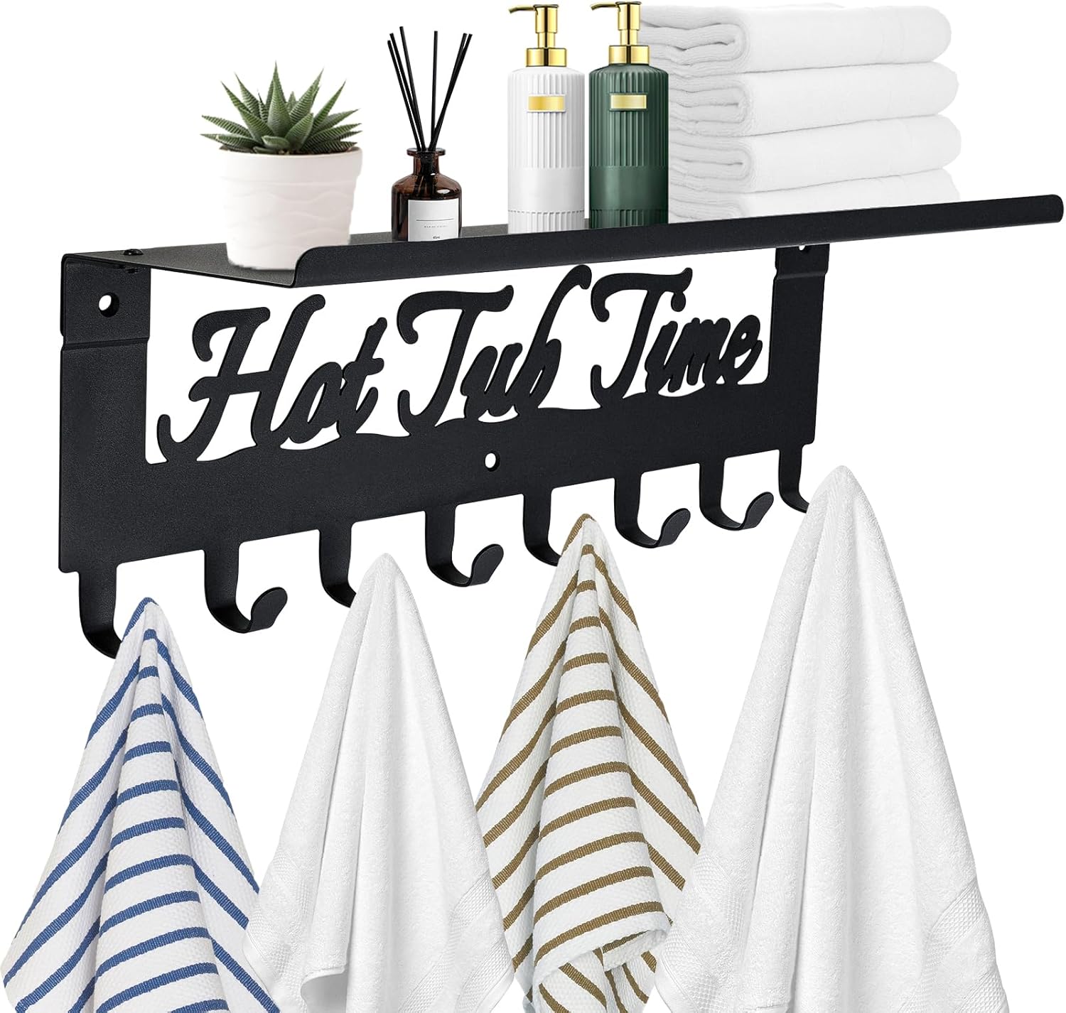 Amazon.com: Towel Rack for Hot Tub with Shelf Bathroom Towel Holder 8 ...