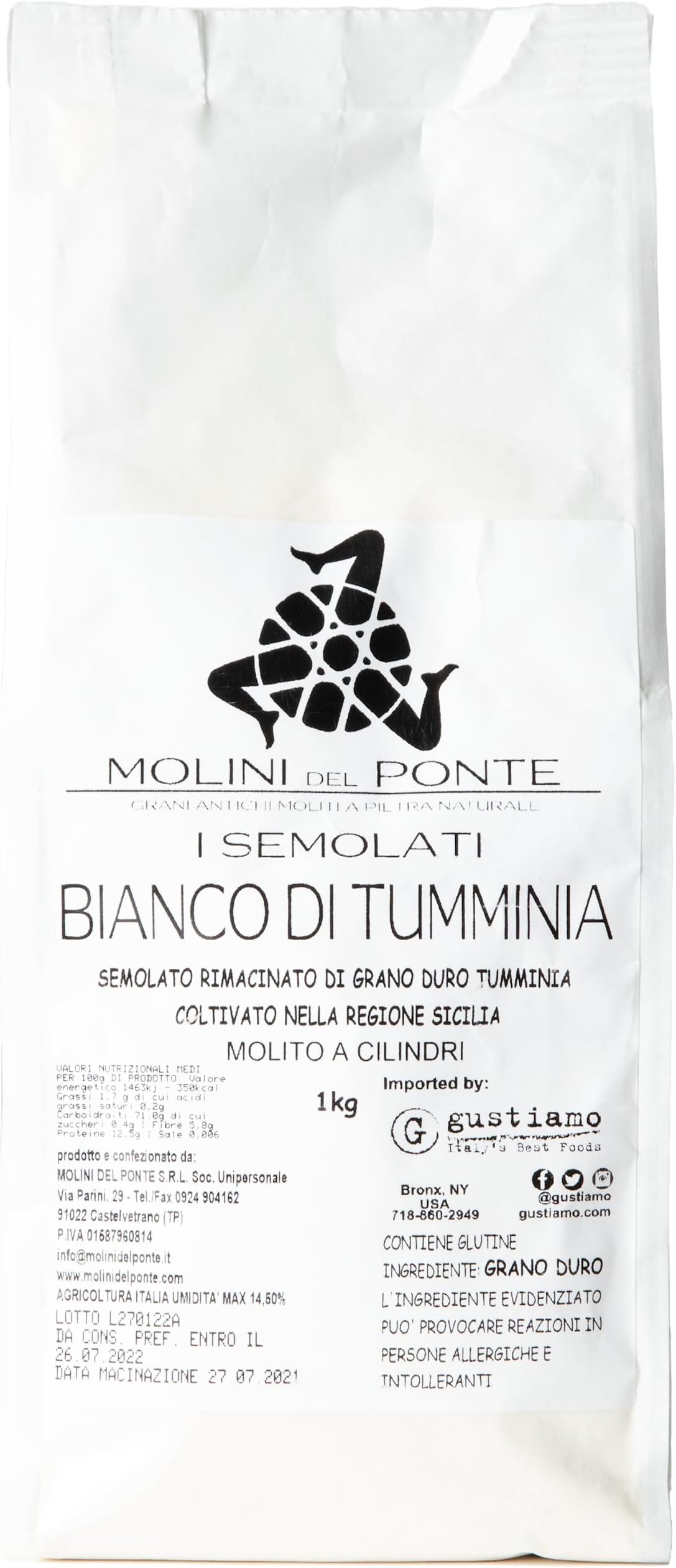 Amazon.com : Ancient Grain Tumminia Durum Wheat Flour - Molini del ...