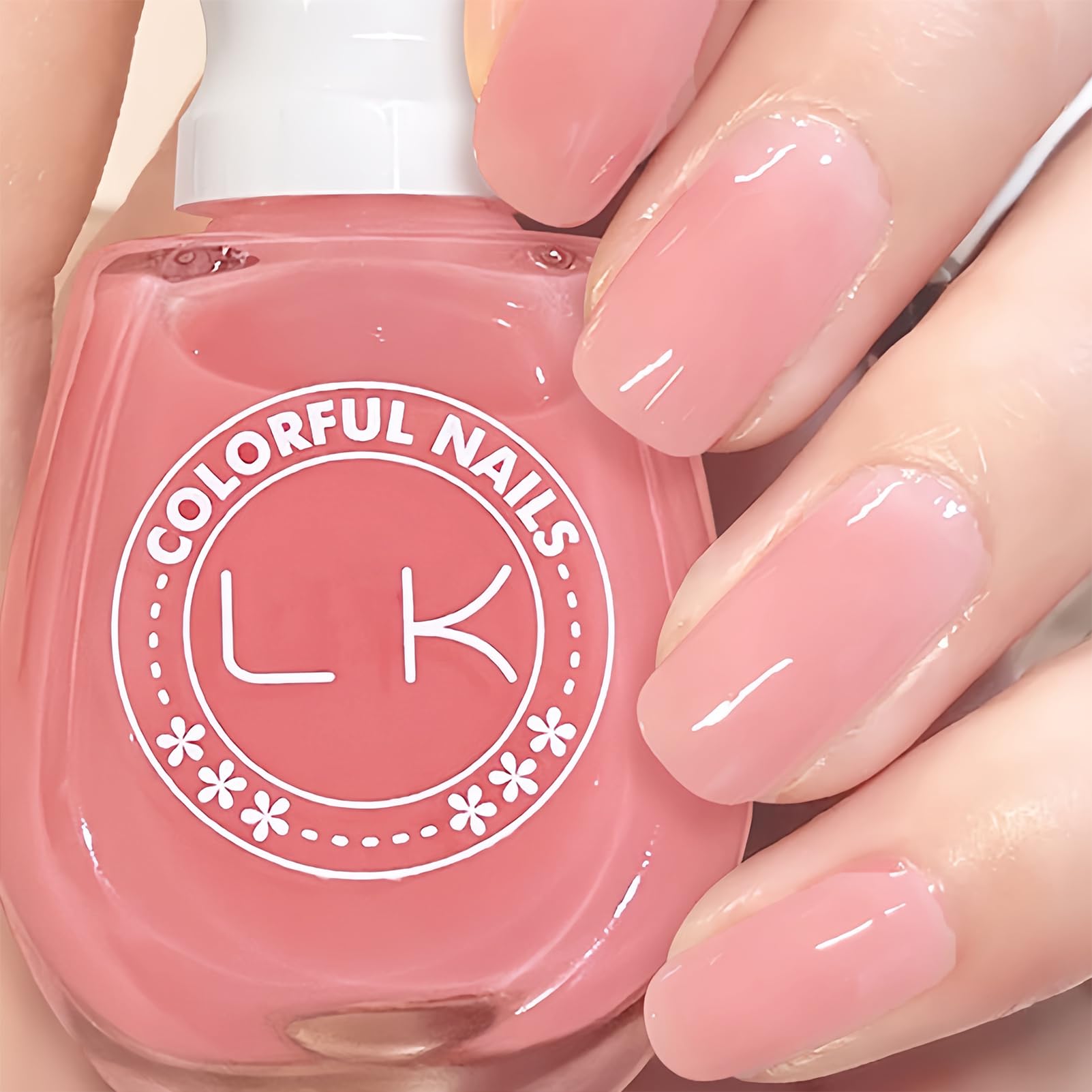 Amazon.com : ASMAYSA Pink Clear Nail Polish, Jelly Pink Nail Polish for ...