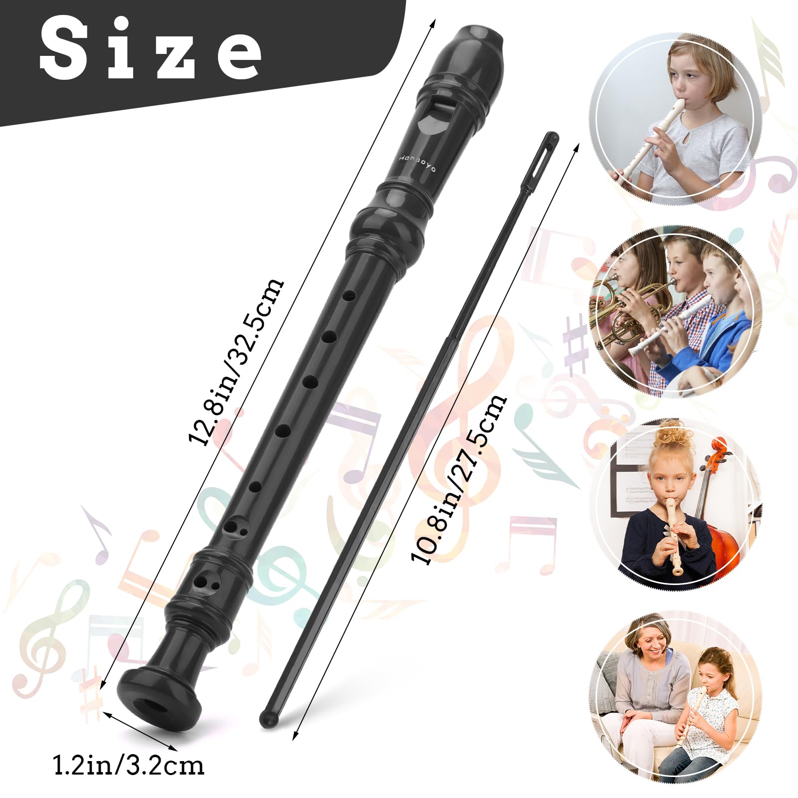 Snapklik.com : Hanaoyo Soprano Recorder Instrument German Style C Key 8 ...