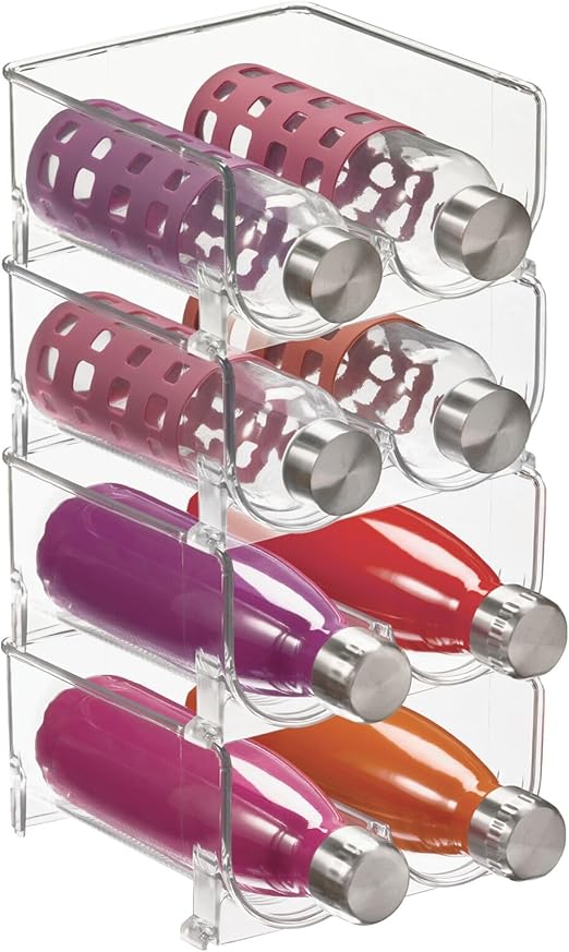 Amazon.com: mDesign Plastic Stackable 2 Bottle Storage Holder Rack ...