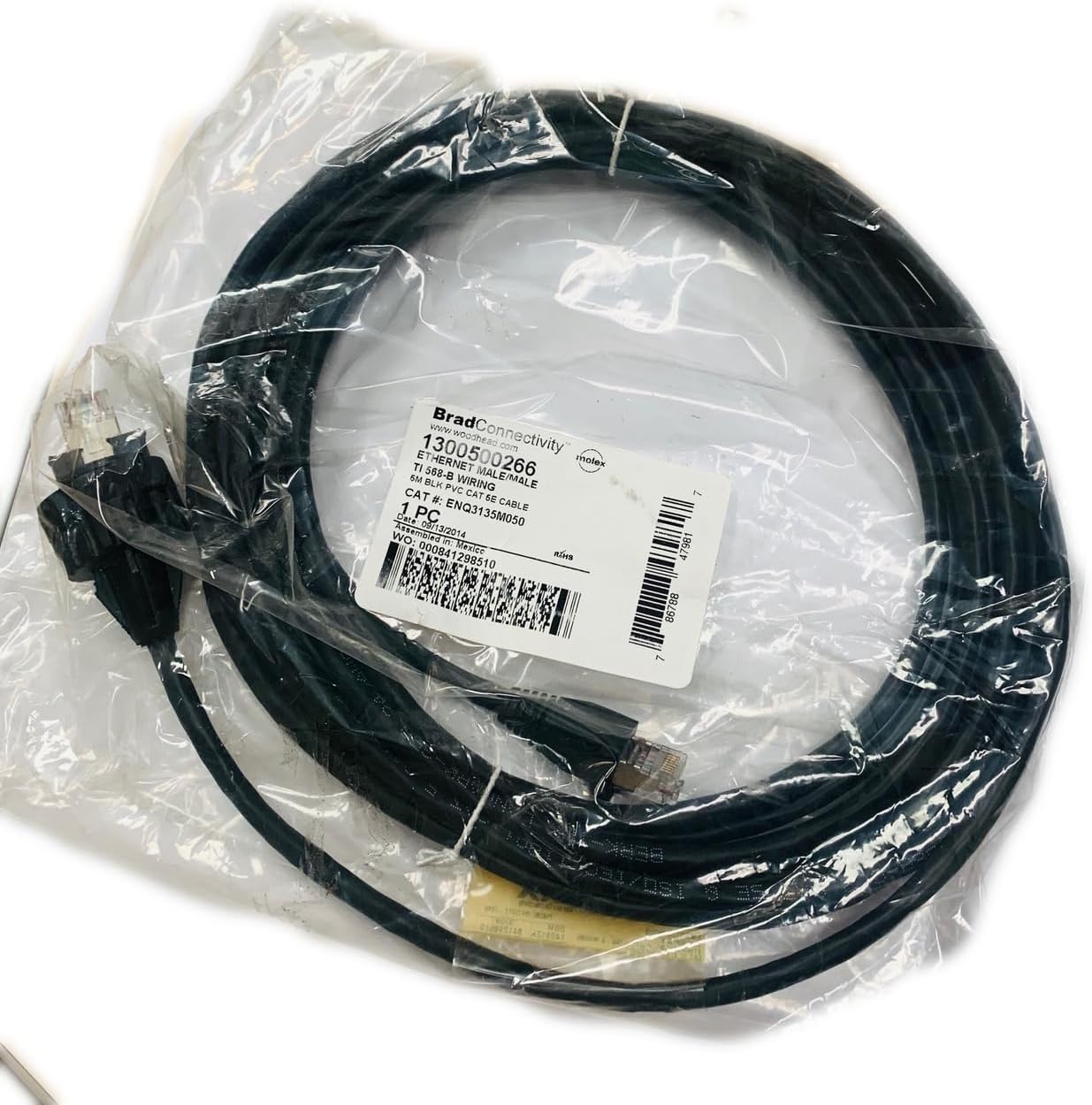 Amazon.com: AVLIS-CO 1300500266 Ethernet Male MMJ IND/RJ45 568B 5M STRA ...
