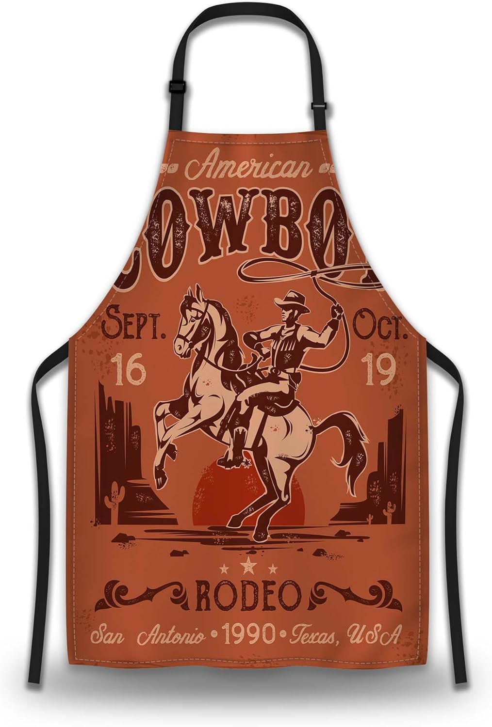 Amazon.com: Olikked Kitchen Apron for Men Retro Cowboy Western Horse ...
