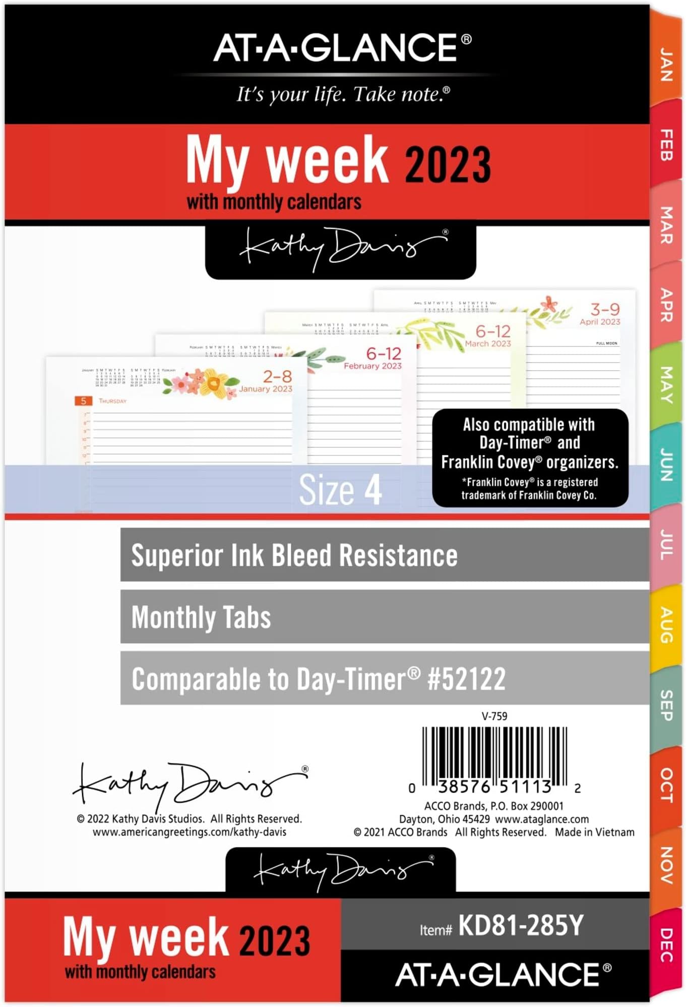 Amazon.com : AT-A-GLANCE 2024 Weekly & Monthly Planner Refill, 52122 ...