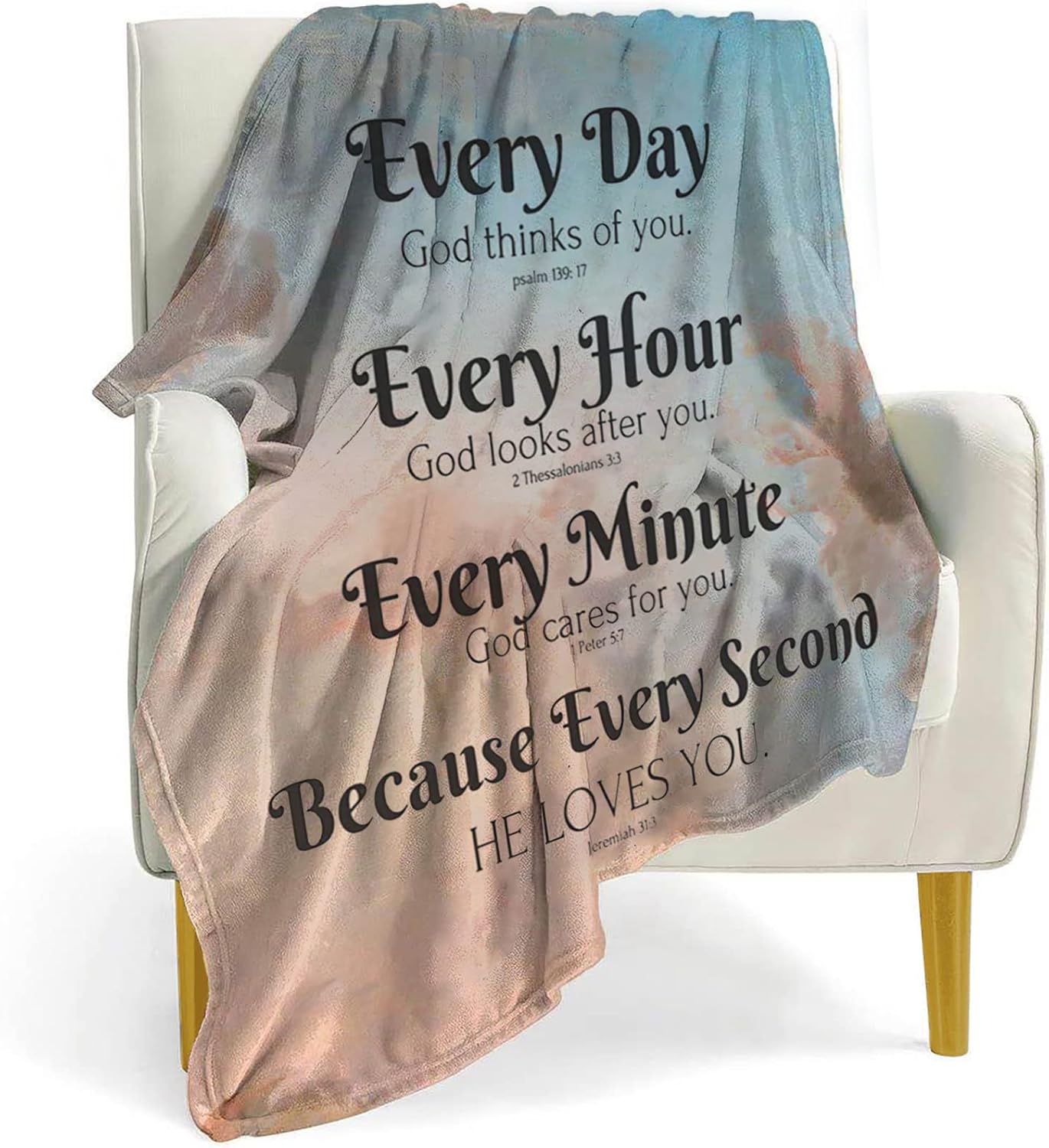QETXVI Bible Verse Blanket with Inspirational Thoughts and Prayers ...