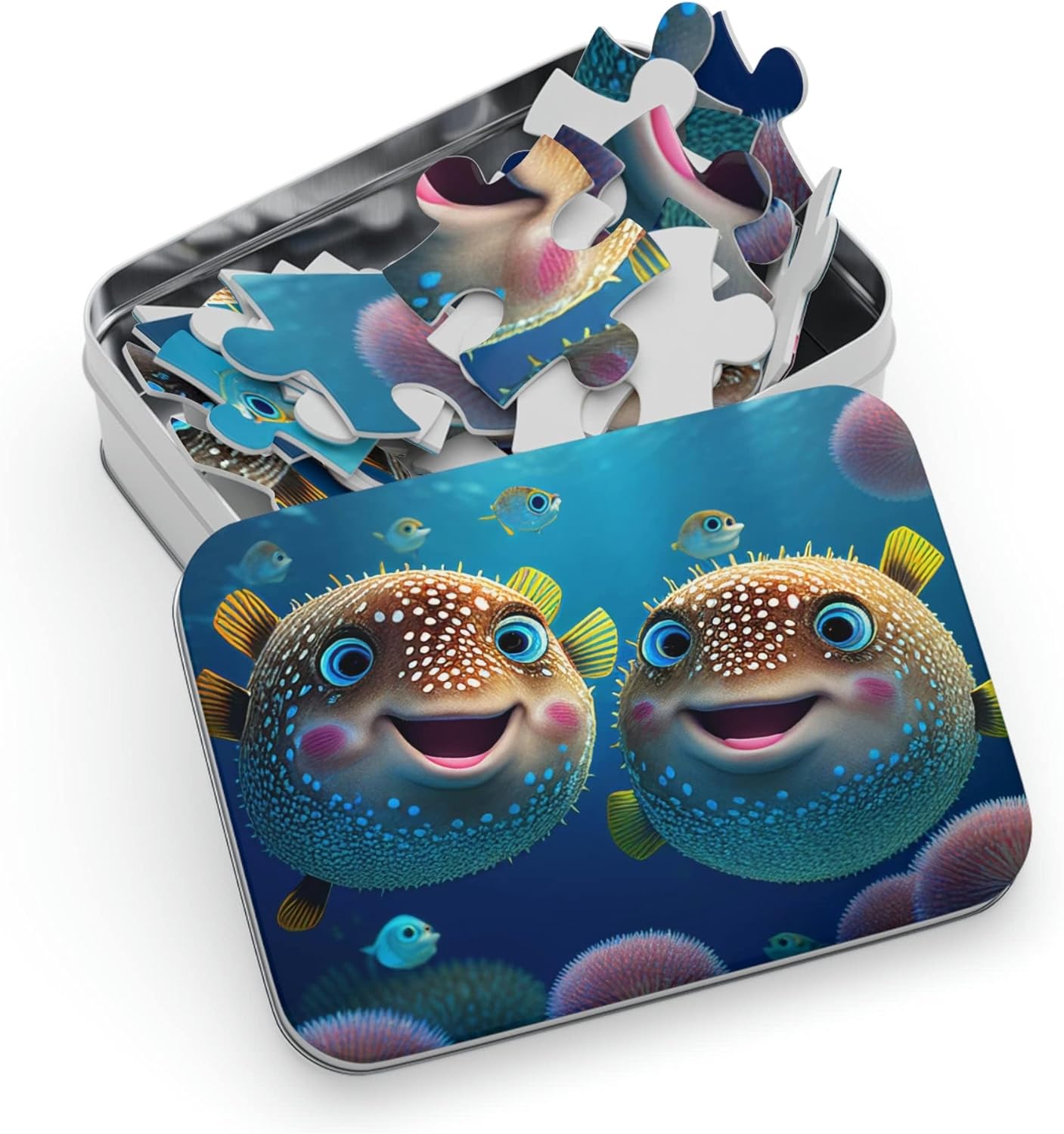 Amazon.com: Puffer Fish Kids Jigsaw Puzzle 9.6" × 8" (30 pcs) Sea Life ...