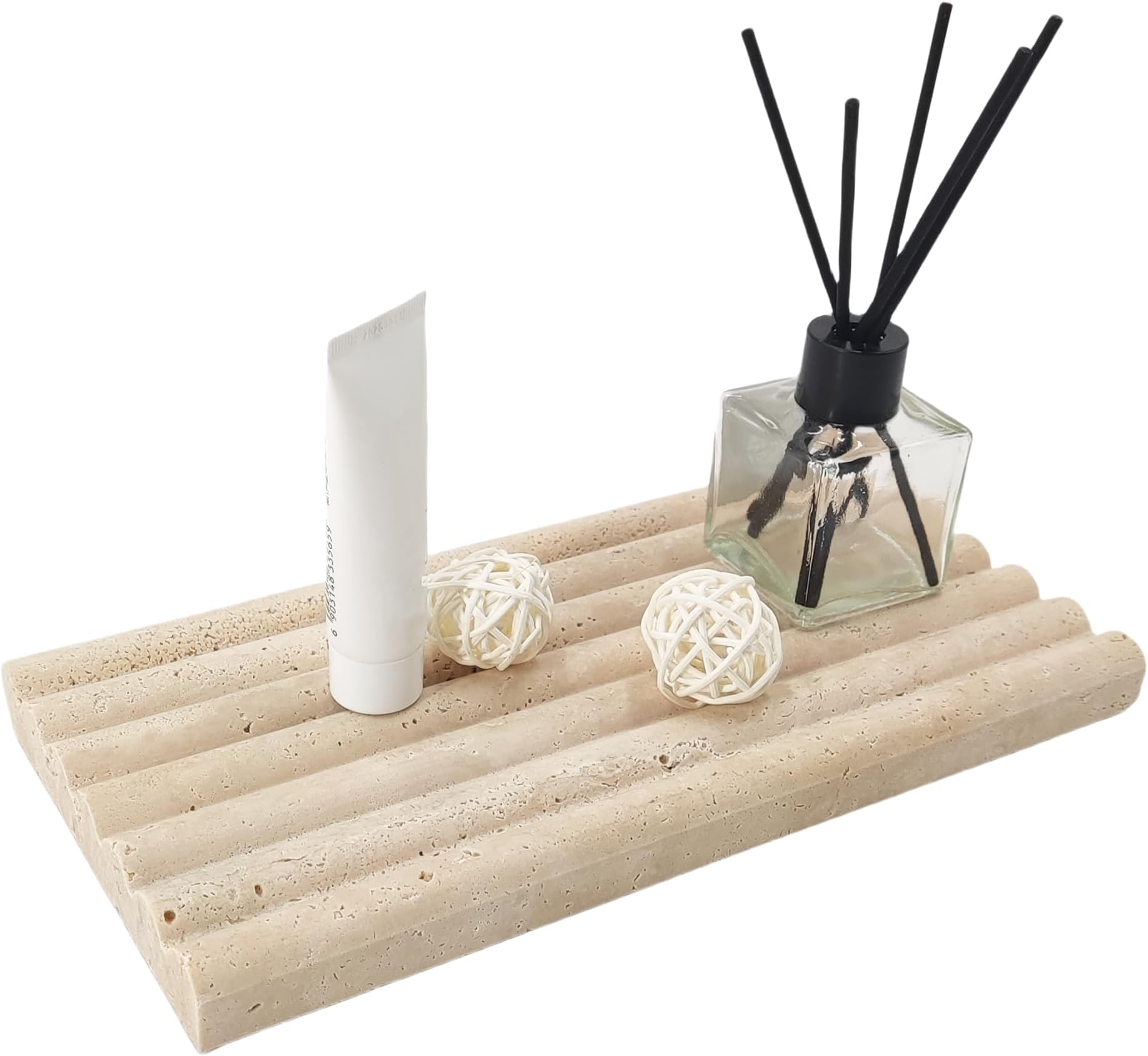 Amazon.com: Natural Travertine Tray with Scalloped Edge, Rectangle ...