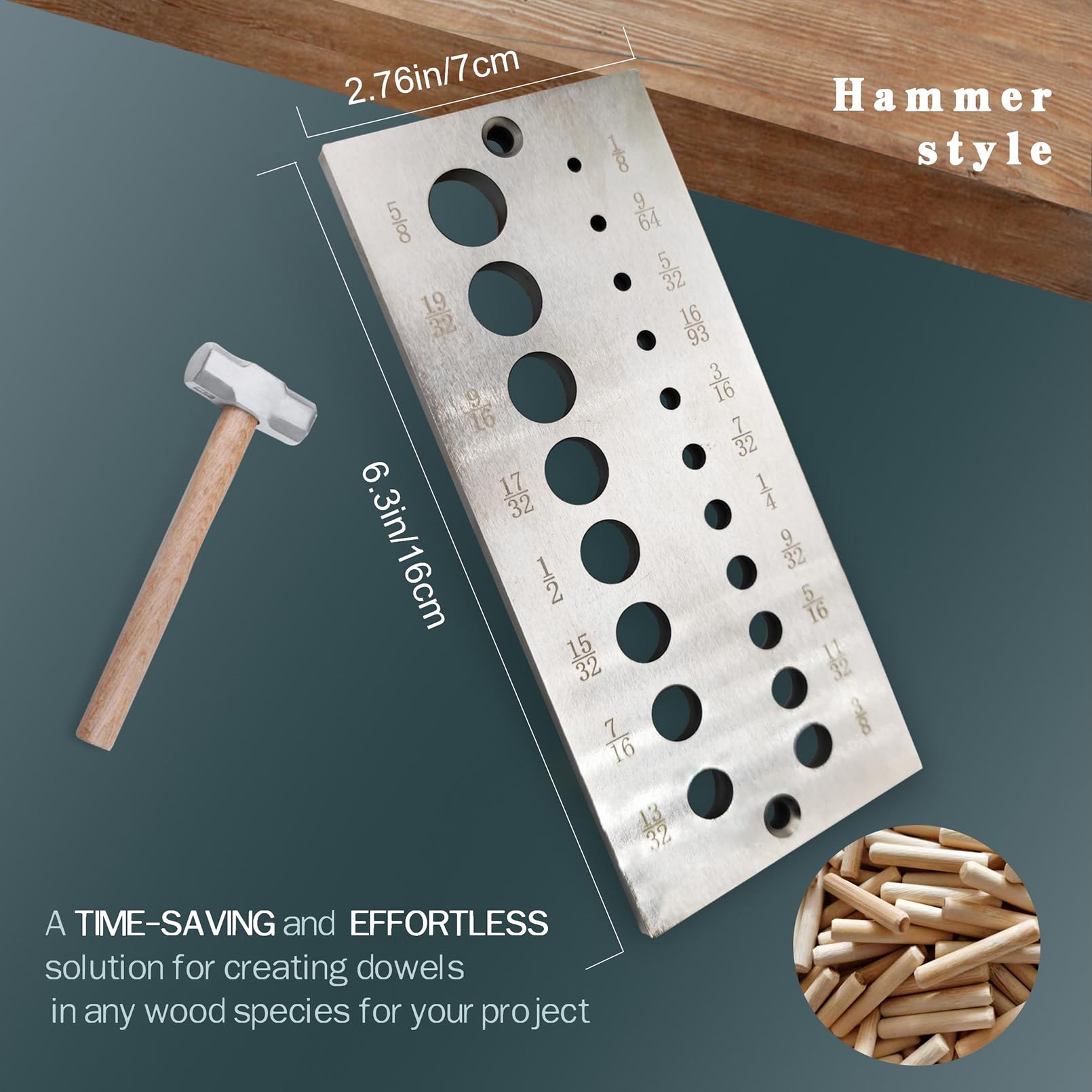 Snapklik.com : Zuiwan Steel Dowel Plate,Dowel Maker Tool Is Made Of A2 ...