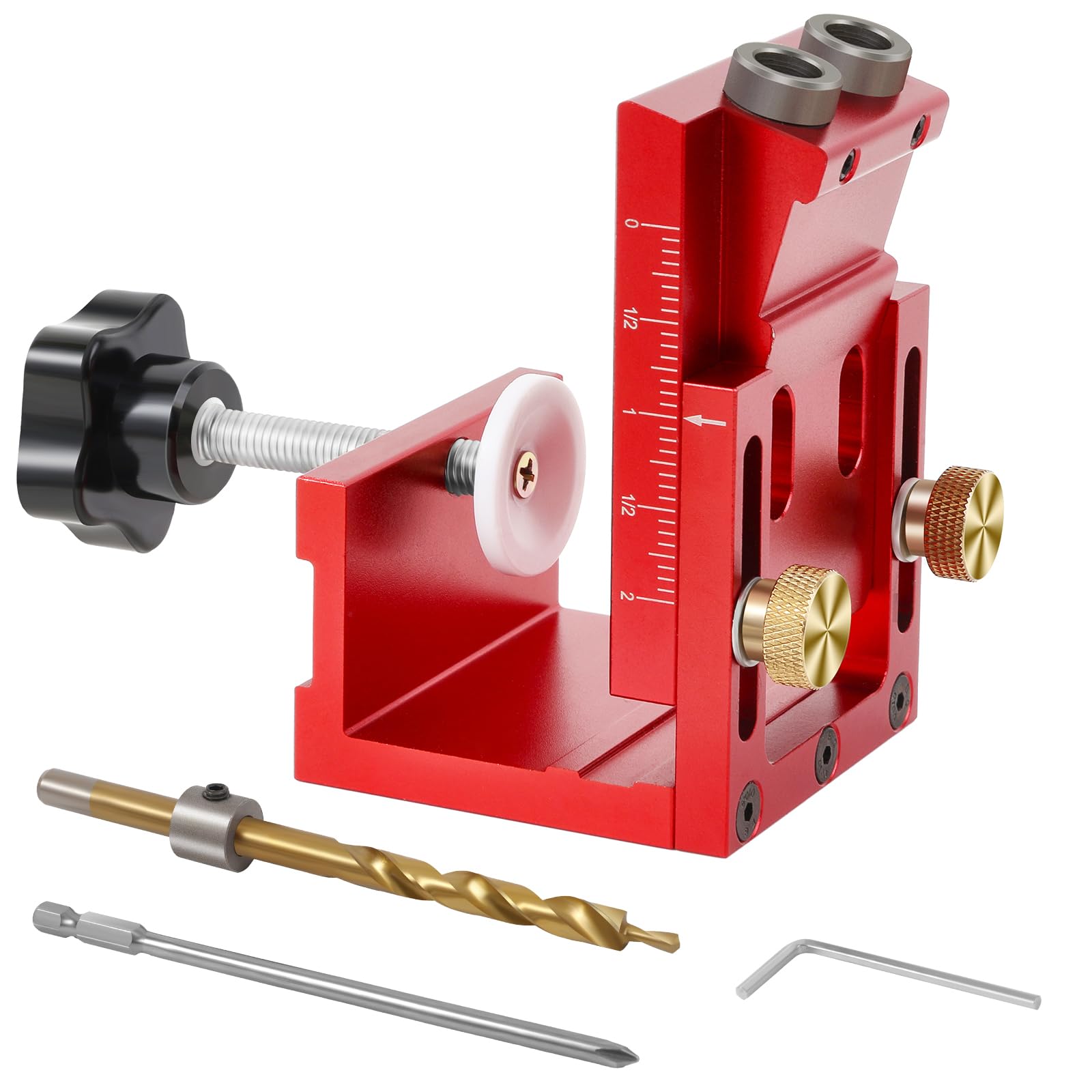 Xincere 3-in-1 Metal Pocket Hole Jig Kit for Woodworking: Accurate ...
