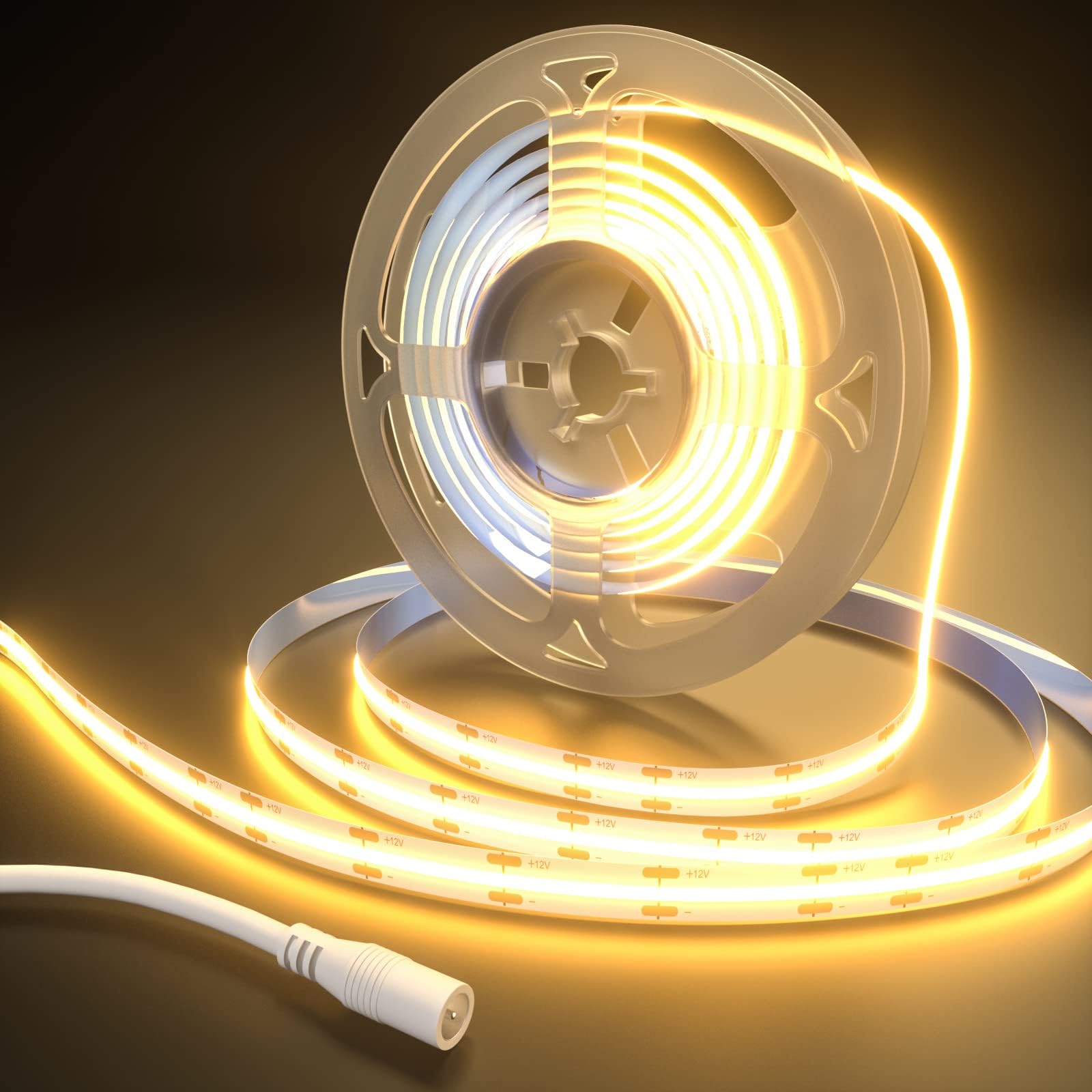 PWAYTEK 12V LED Strip Lights, 6000K 6.56ft/2M 320LEDs Dimmable Cuttable ...