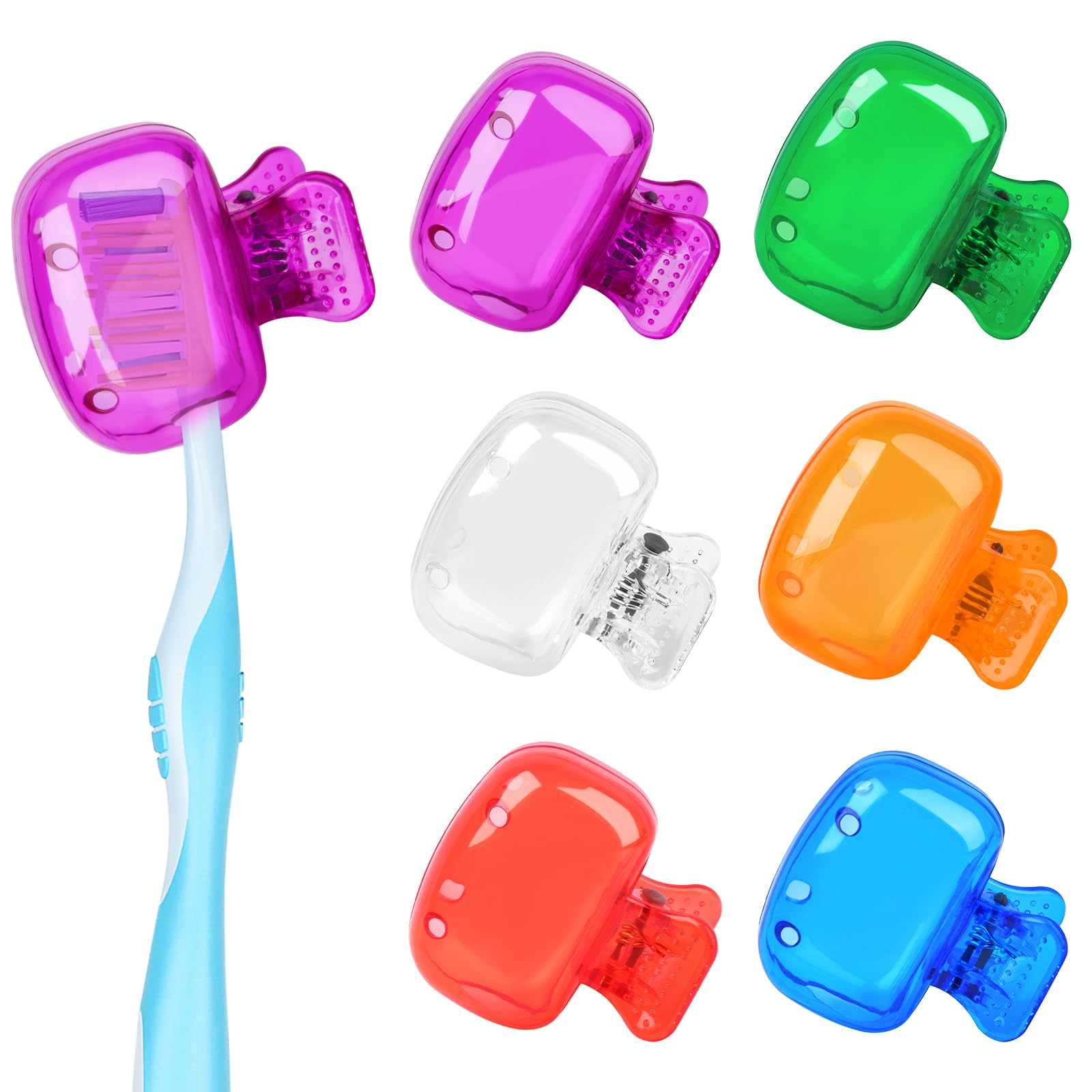 Amazon.com: Atiloy 6 Pack Toothbrush Covers Portable Toothbrush Protector Coverings Clips ...