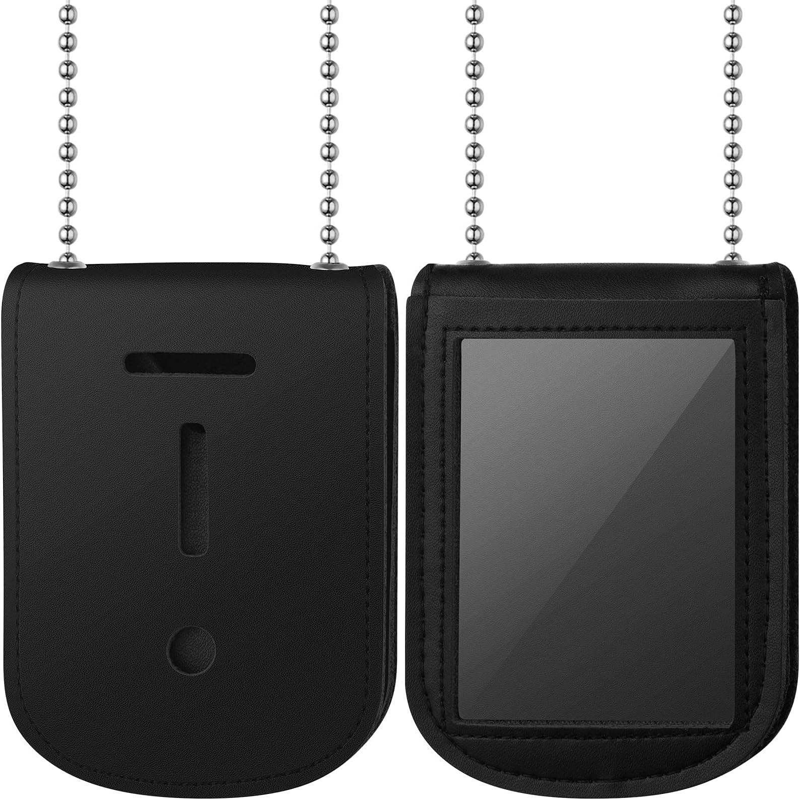 Amazon.com : Sadnyy Police Badge Holder Neck Chain Leather Badge ...