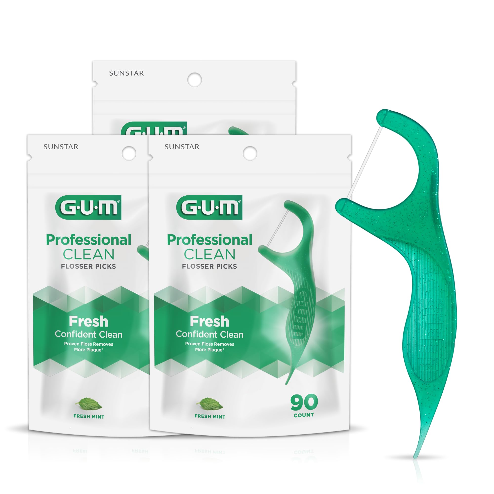 Amazon.com: GUM Professional Clean Floss Picks - Extra Strong Shred ...