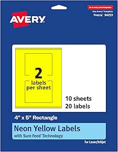 Amazon.com: Avery Printable Rectangle Labels, Sure Feed Technology, 4 ...