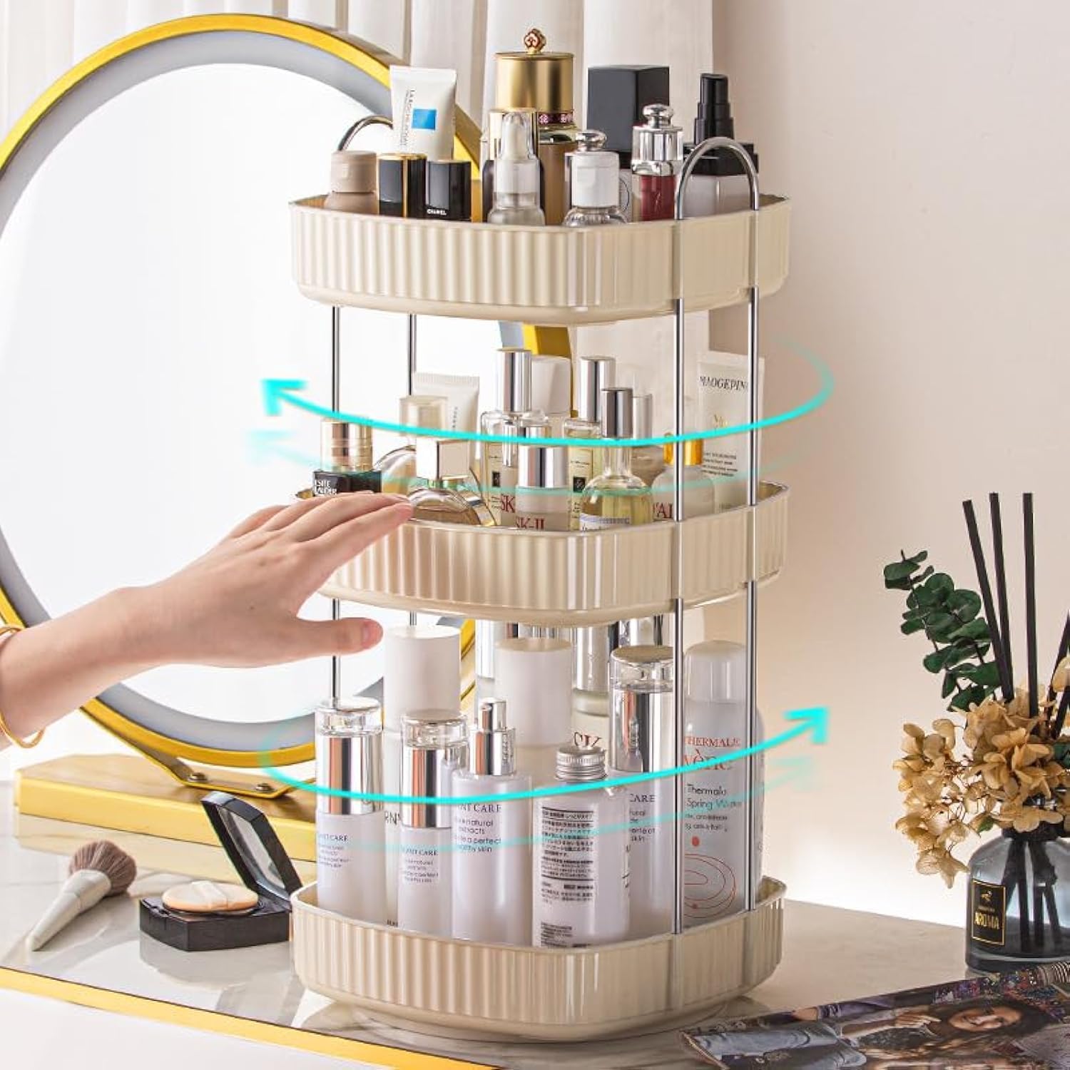Amazon.com: 360° Rotating Makeup Organizer, Bathrooom Counter Organizer ...