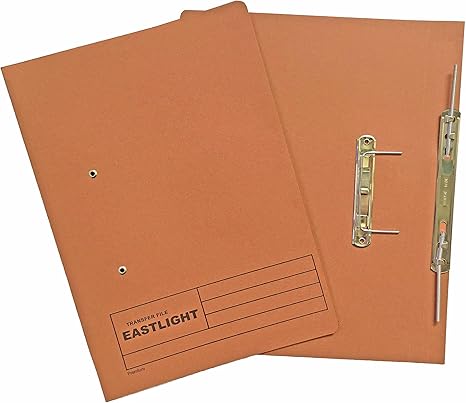 Eastlight Transfer Spring File, 38mm Foolscap, Colour Orange, Box 25 ...