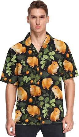 Amazon.com: UMIRIKO Cute Prairie Dog Short Sleeve Casual Hawaiian Shirt ...