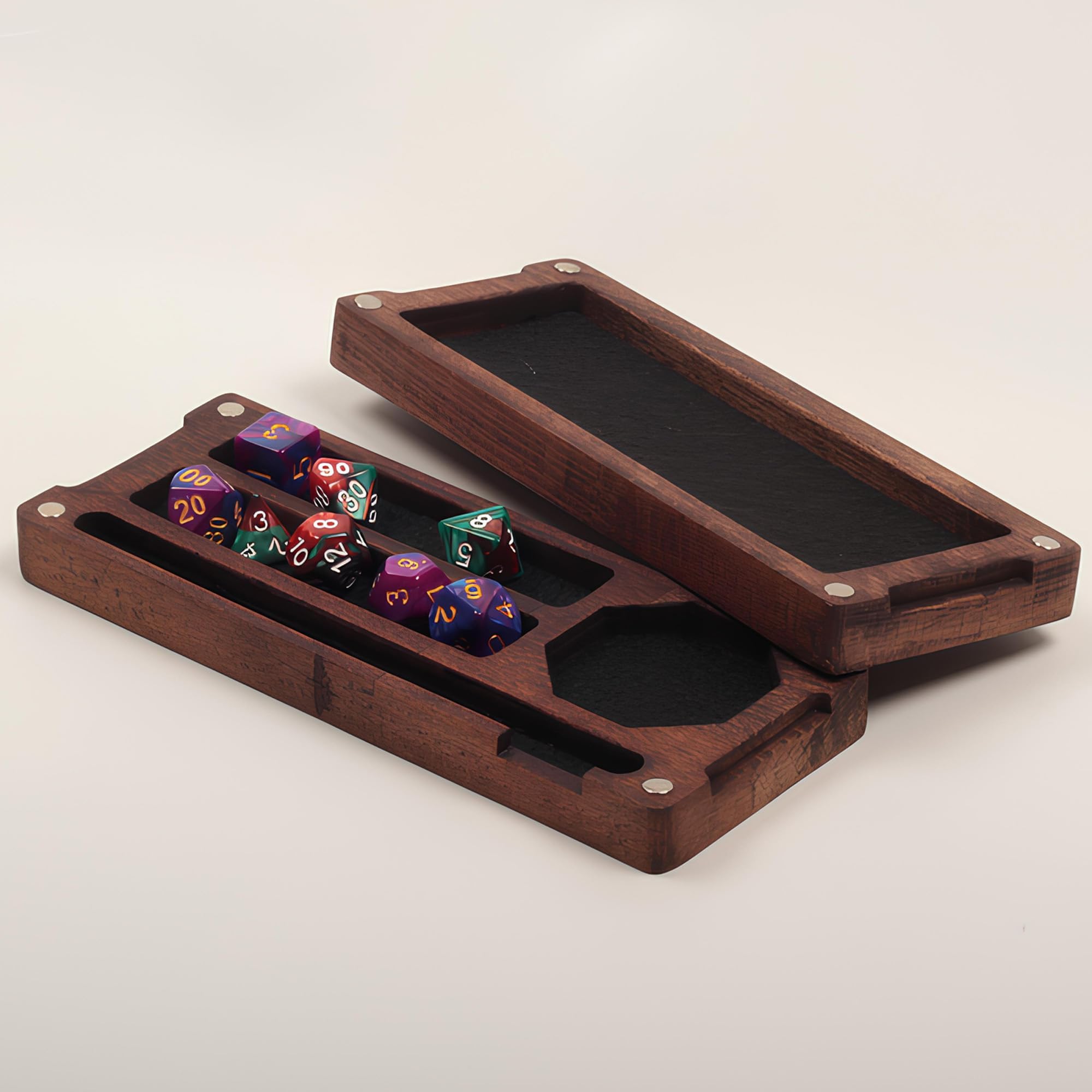 Amazon.com: WEASELCRAFTCO Wooden Dnd Dice Box - Dnd Dice Tray and ...