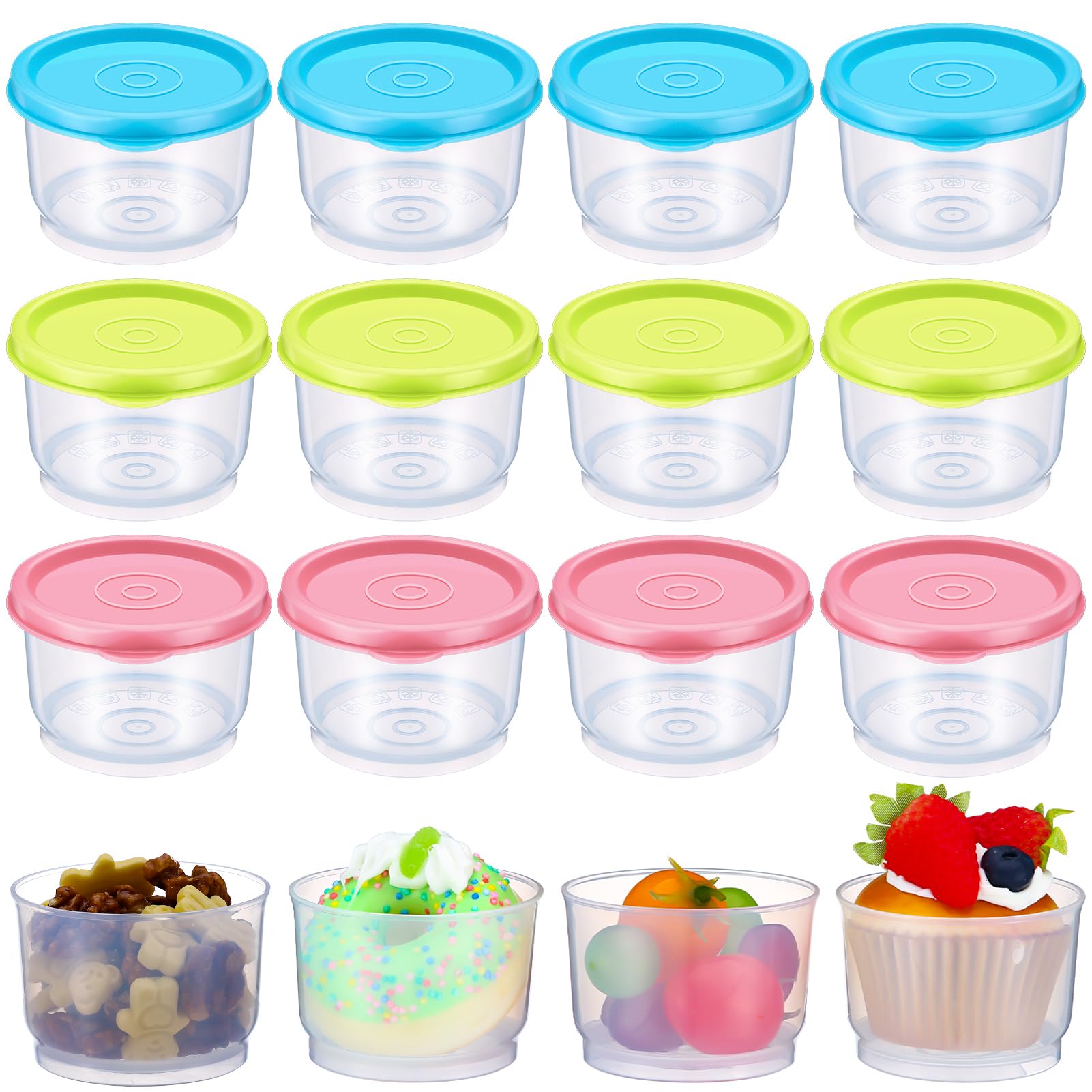 Meng Jiaran 12 Pcs Small Food Containers with Lids, 160ML Plastic Snack ...